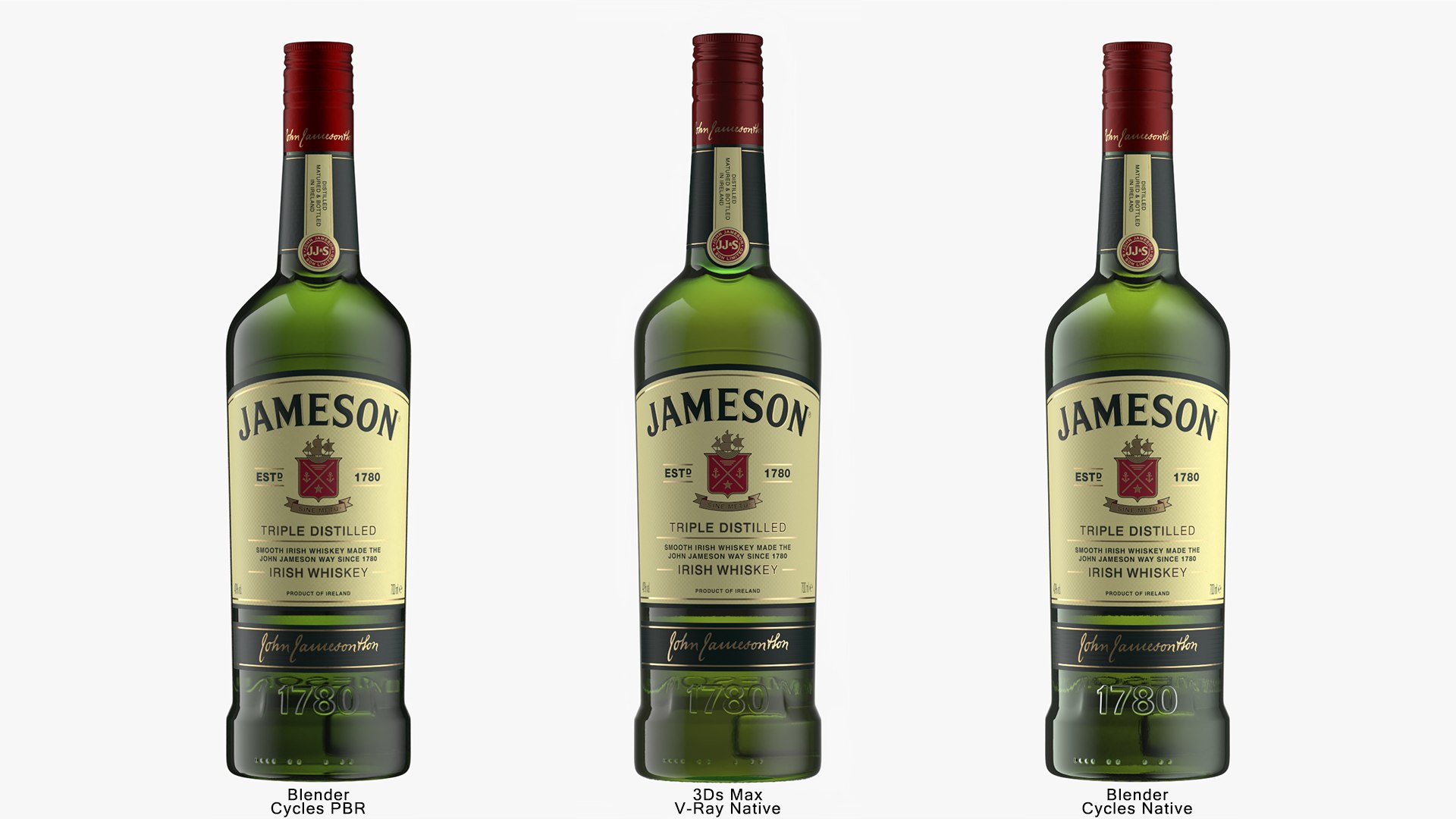 3D Model Jameson Original Whiskey Bottle - TurboSquid 1741119