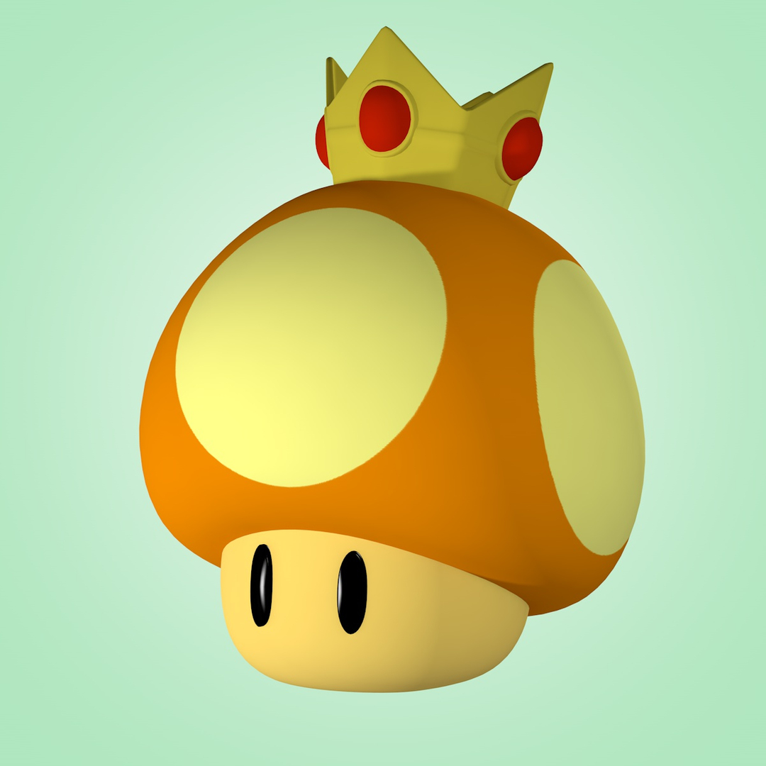 Super Mario Golden Mushroom 3d C4d