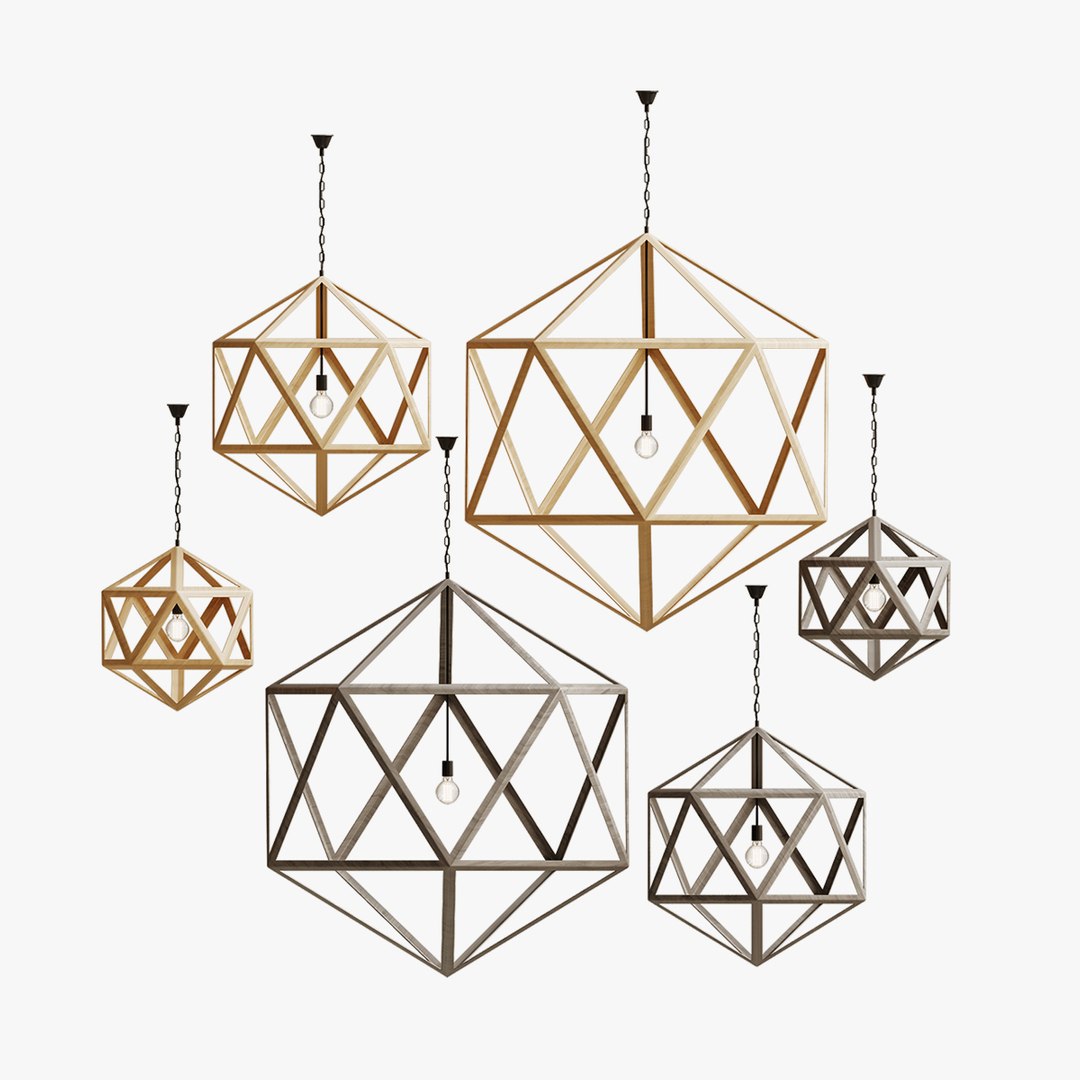3D Wooden Polyhedron Pendant Model - TurboSquid 1989837