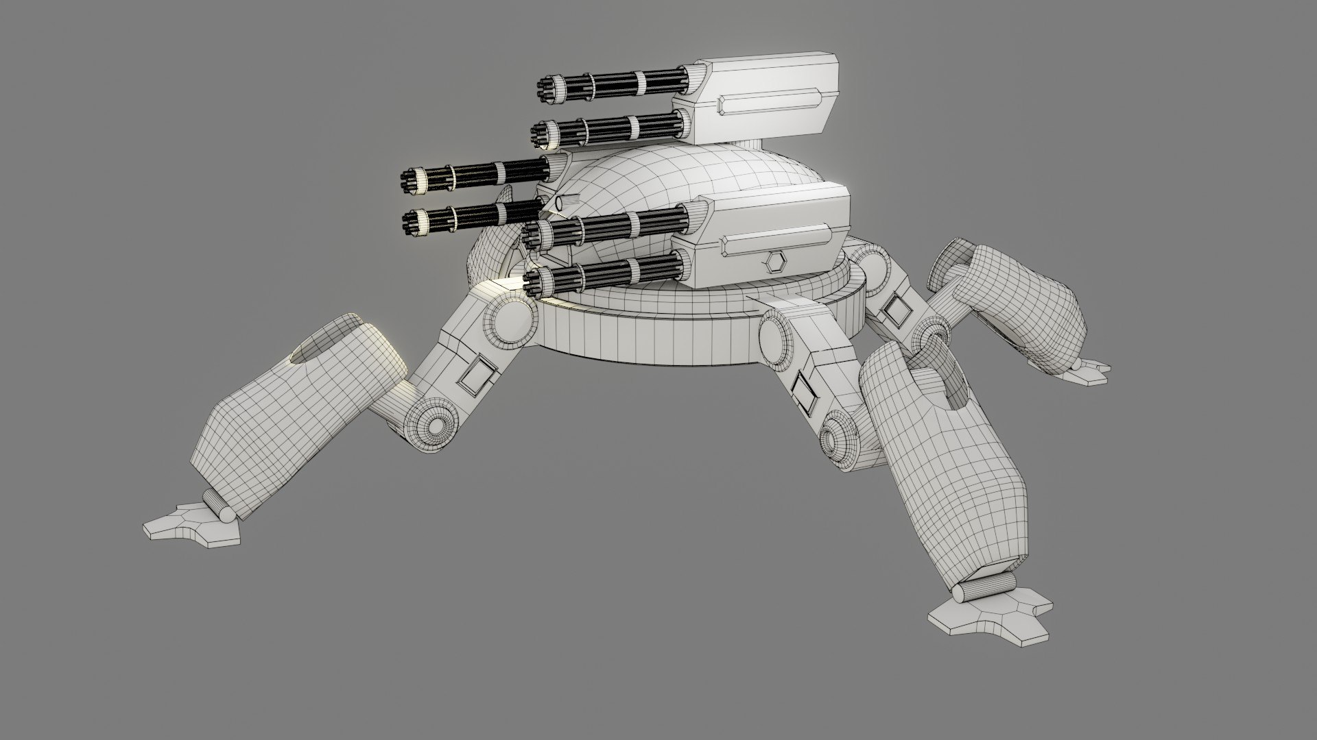 Sci Fi Quad Bot - Low Poly - Game Ready - PBR 3D model - TurboSquid 1862409