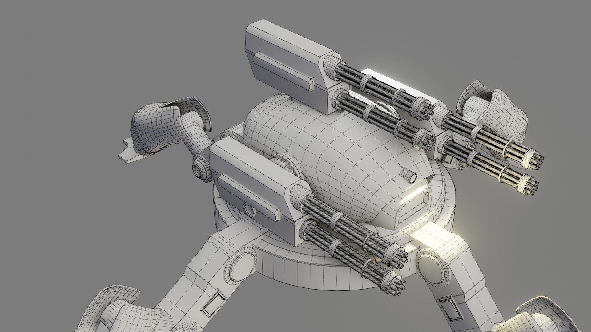 Sci Fi Quad Bot - Low Poly - Game Ready - PBR 3D model - TurboSquid 1862409