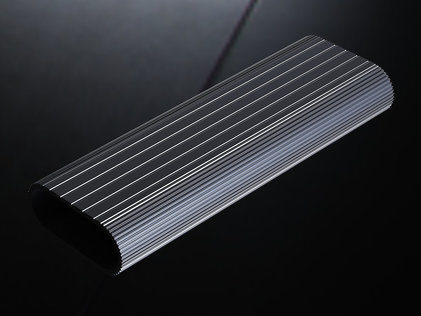 3D Aluminum Extruded Ribbed Oval Closet Rod - TurboSquid 2160845