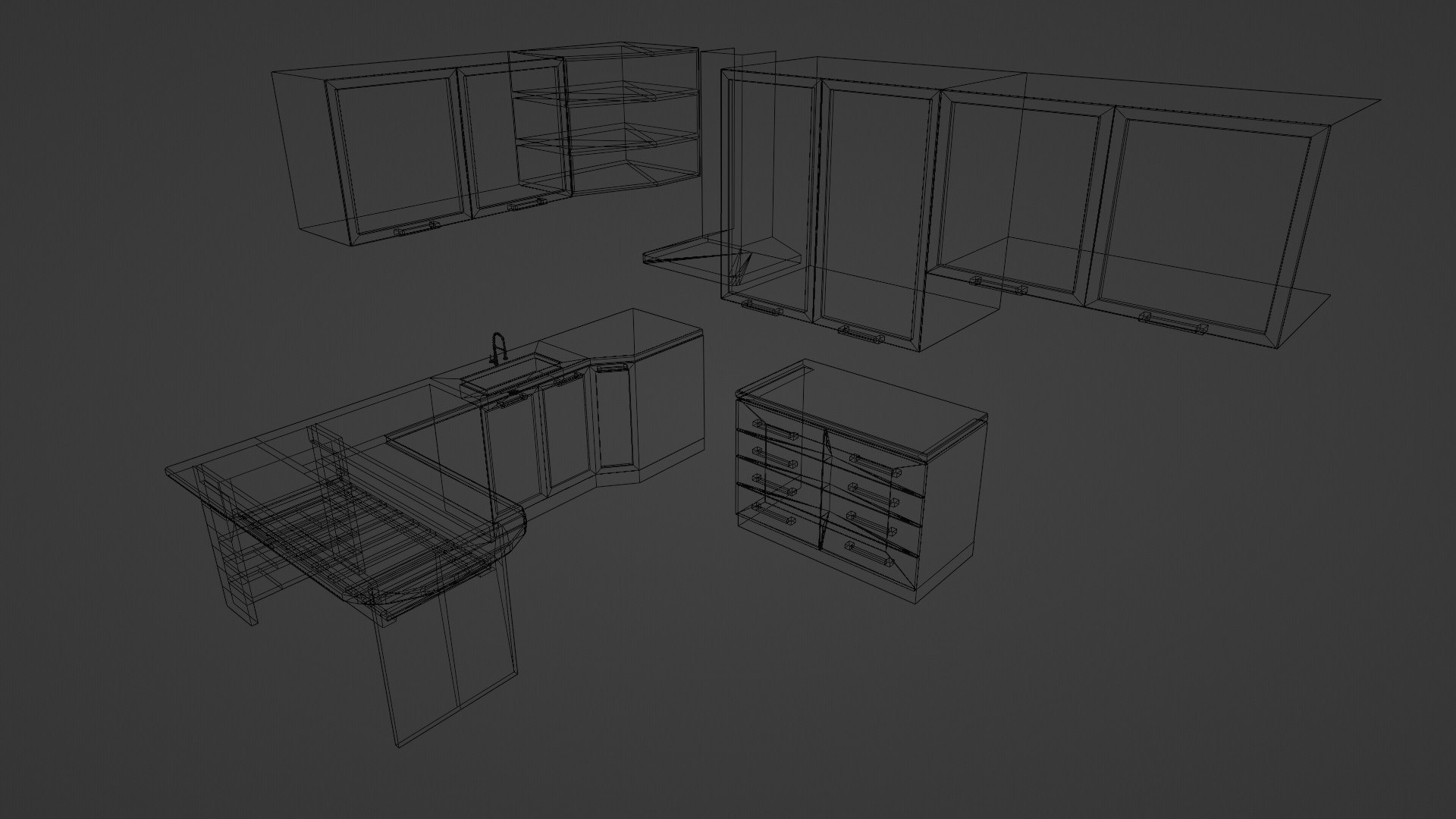 Low Poly Kitchen Components With Textures 3D Model - TurboSquid 2124429