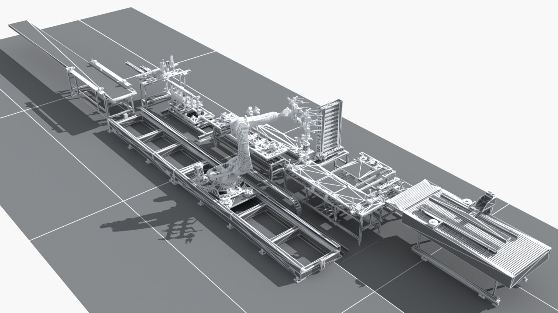 Industrial Equipment 36 - Automatic Production Line 3D model ...