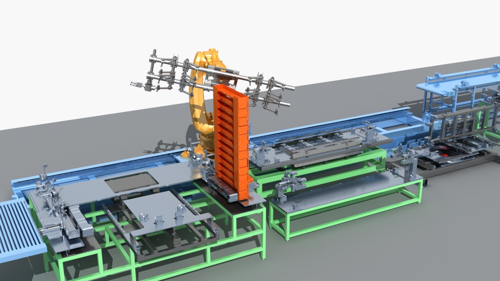 Industrial Equipment 36 - Automatic Production Line 3D model ...