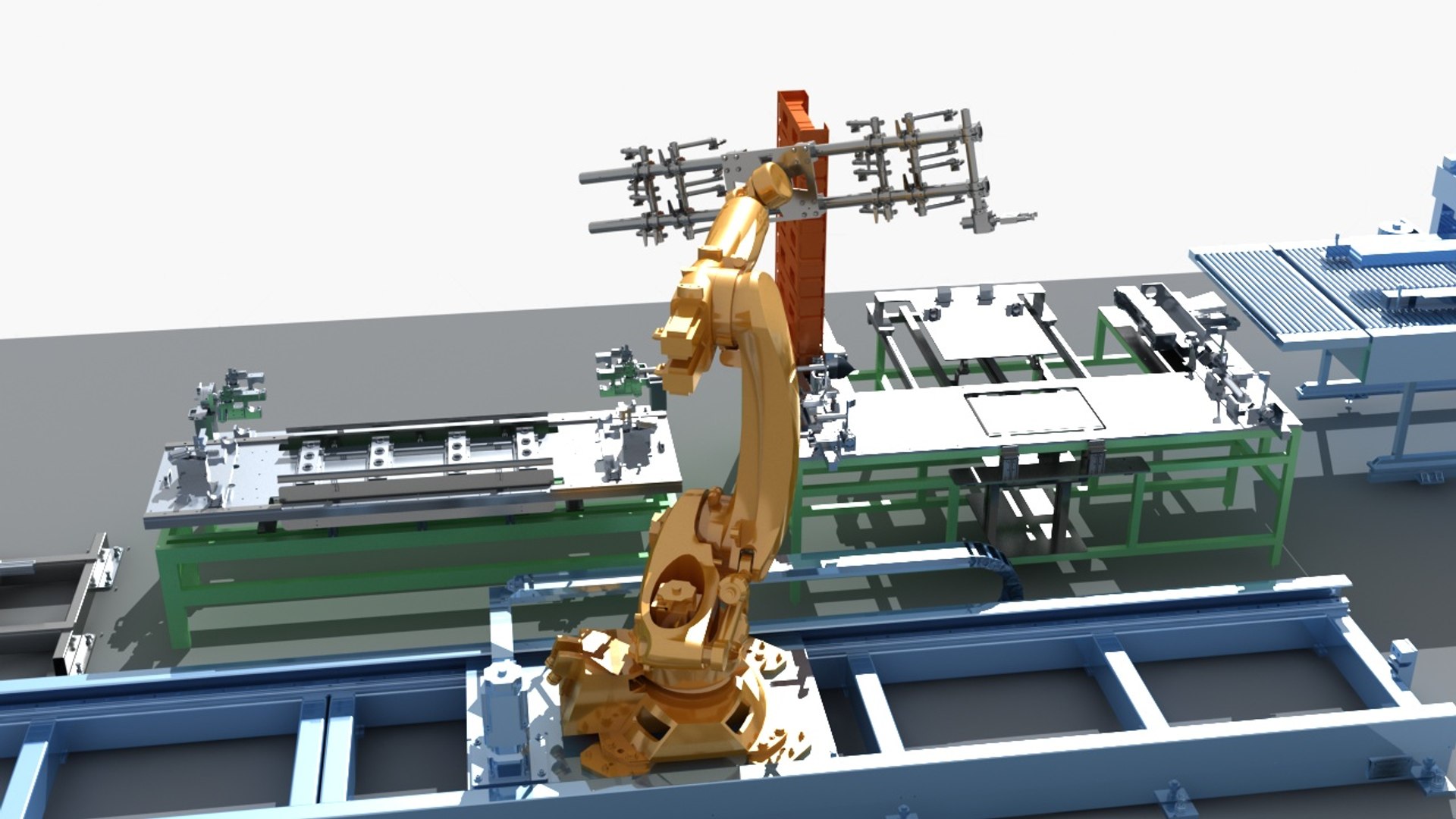 Industrial Equipment 36 - Automatic Production Line 3D model ...