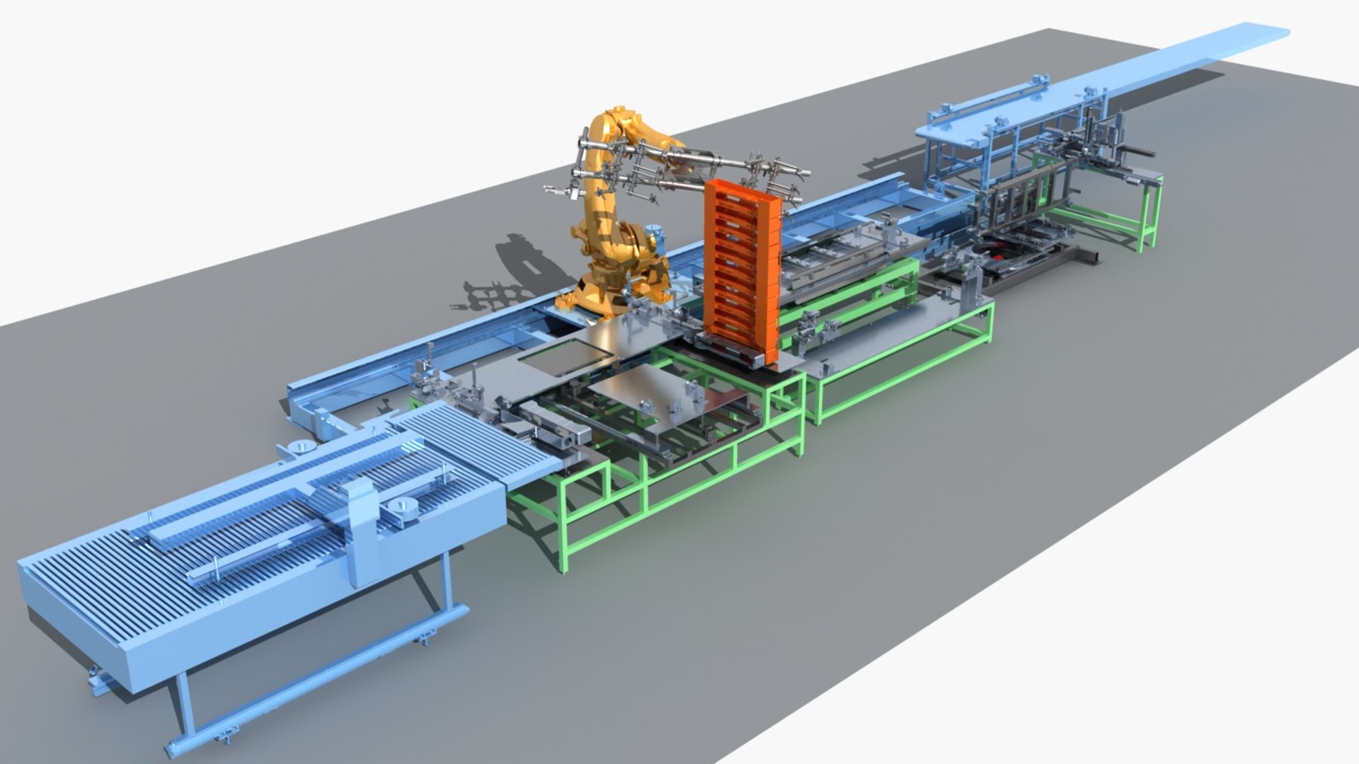 Industrial Equipment 36 - Automatic Production Line 3D model ...