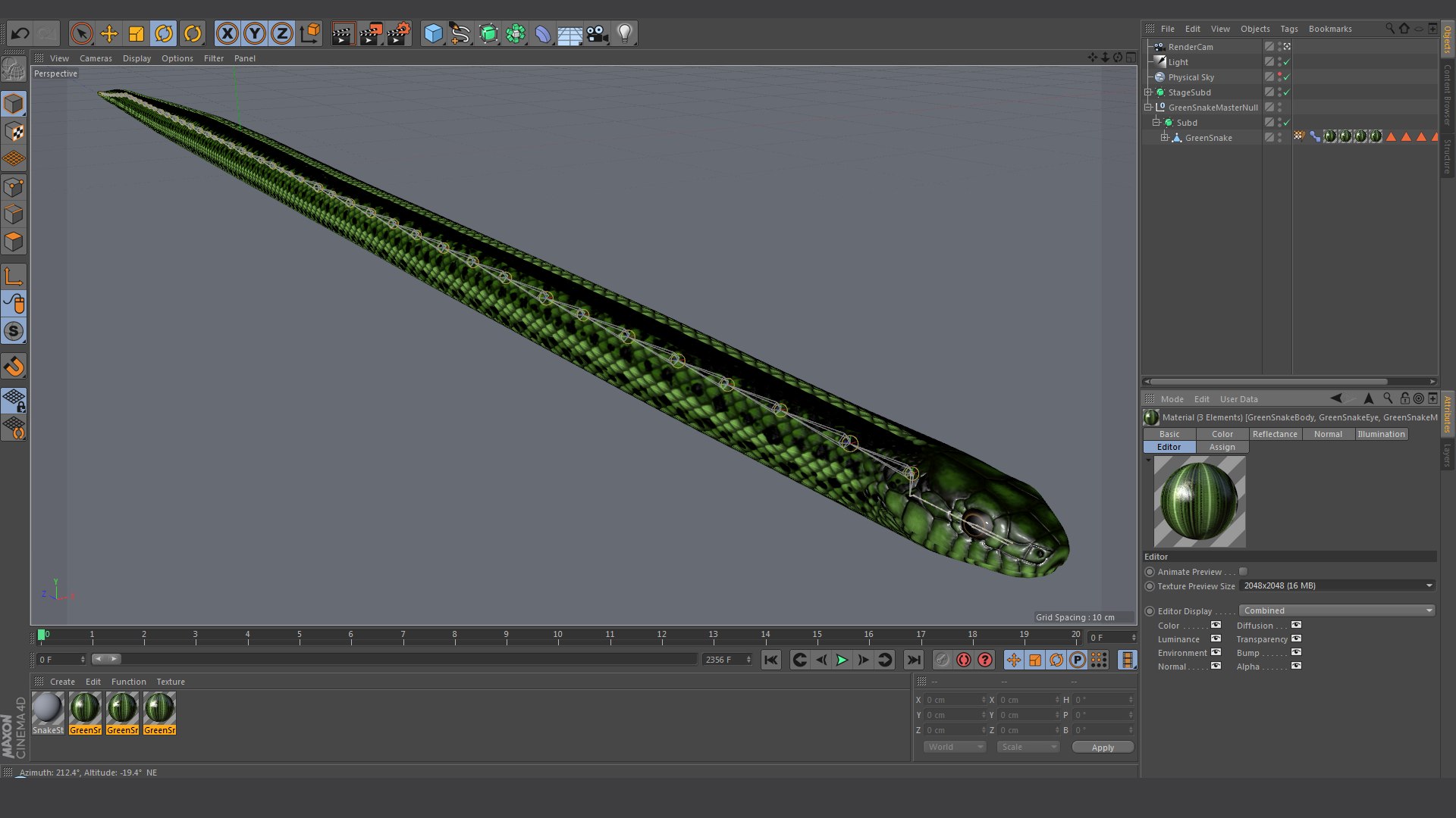 Green Snake - Rigged Model - TurboSquid 1774465