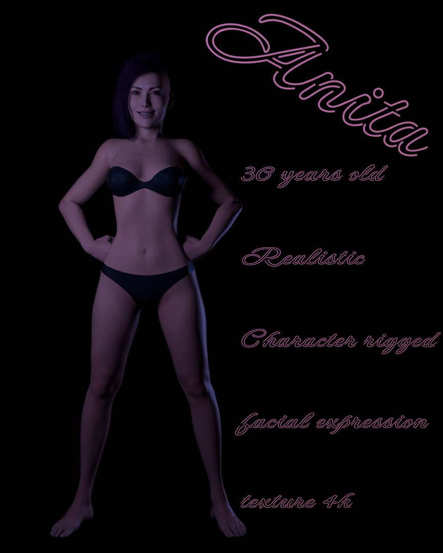 3D Realistic Character Anita - TurboSquid 2254814