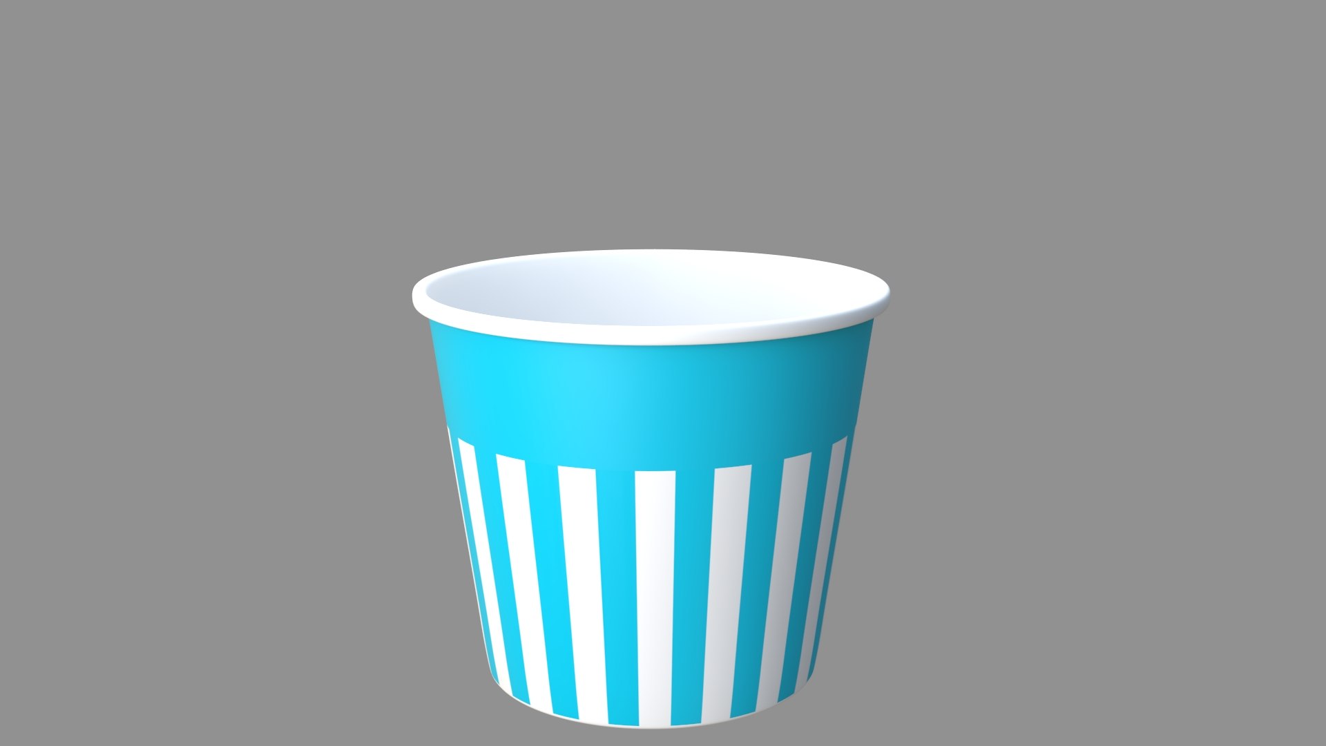 Empty Striped 02 Popcorn Tub Skyblue Model - TurboSquid 2347575