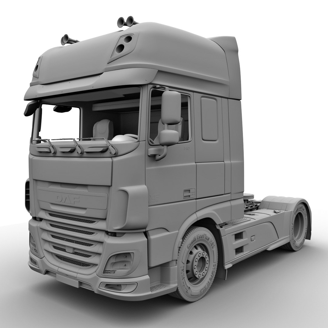 daf xf euro 6 3d model