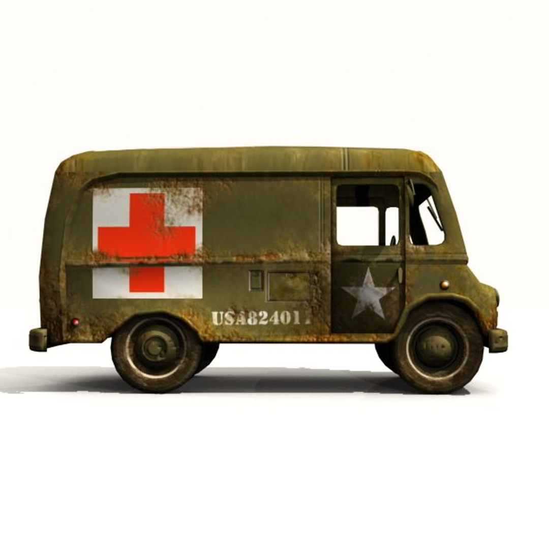 3d Model Of Old Army Ambulance