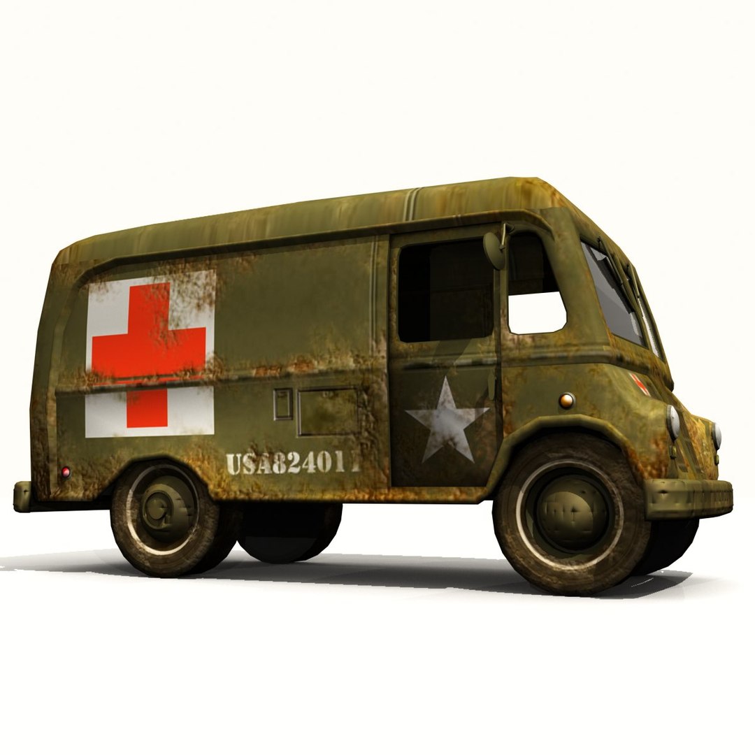 3d Model Of Old Army Ambulance