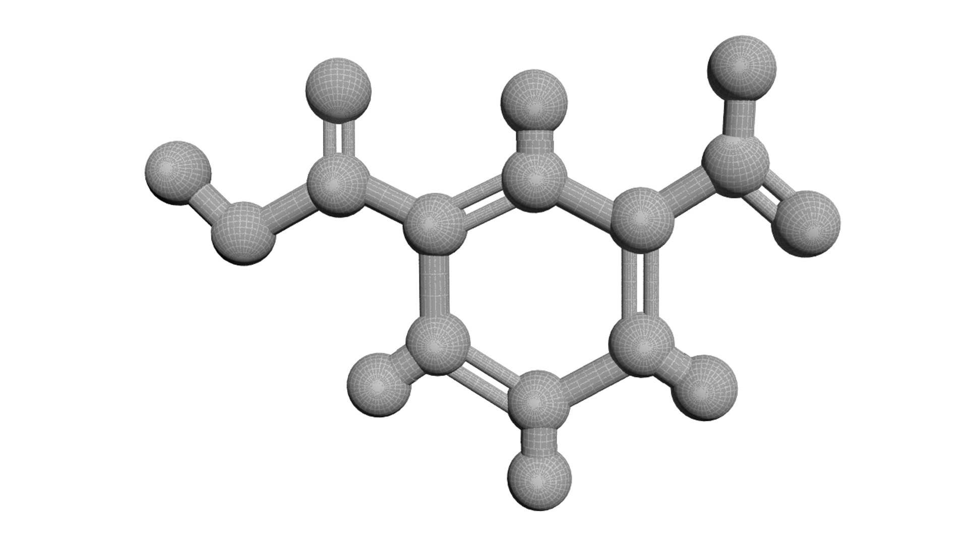 3D c7h5no4 molecule nitrobenzoic acid model - TurboSquid 1425795