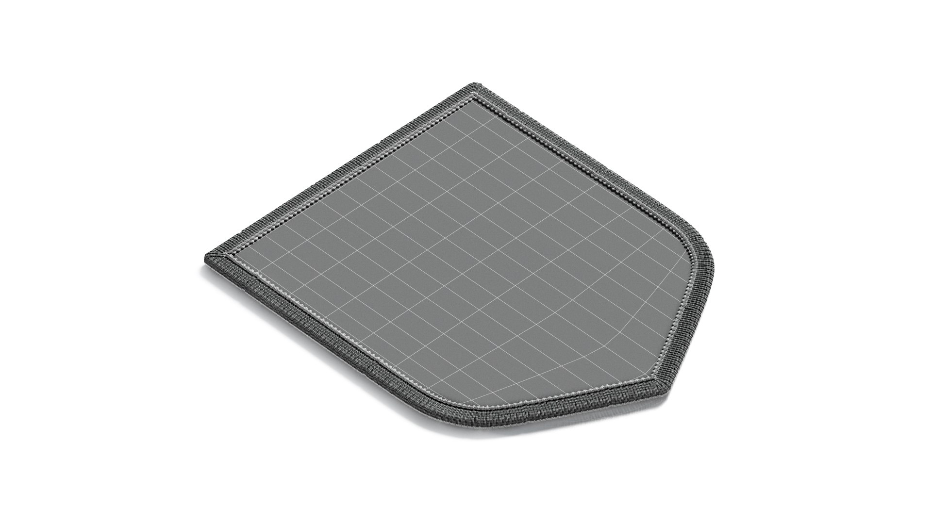 3D Model White Shield Embroidered Patch - Lying Embroidery Emblem ...