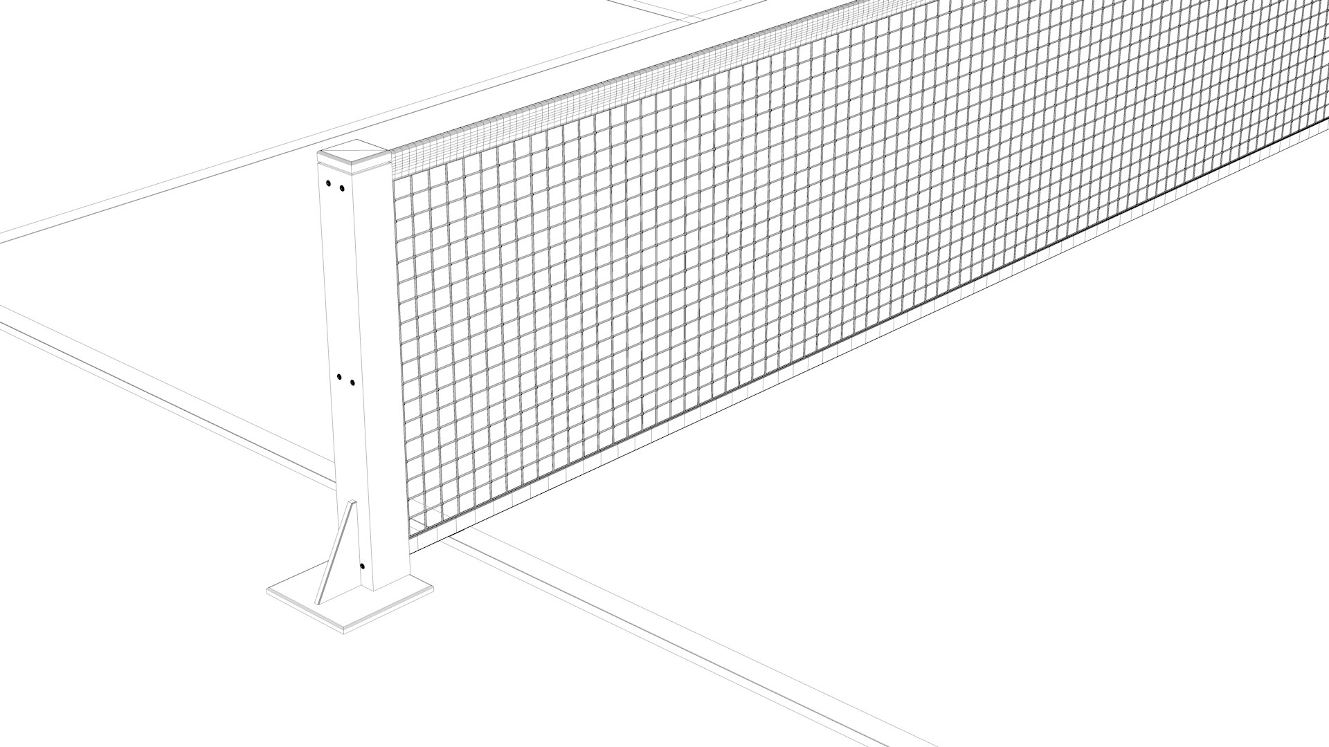 Pickleball Court Model - TurboSquid 2290425