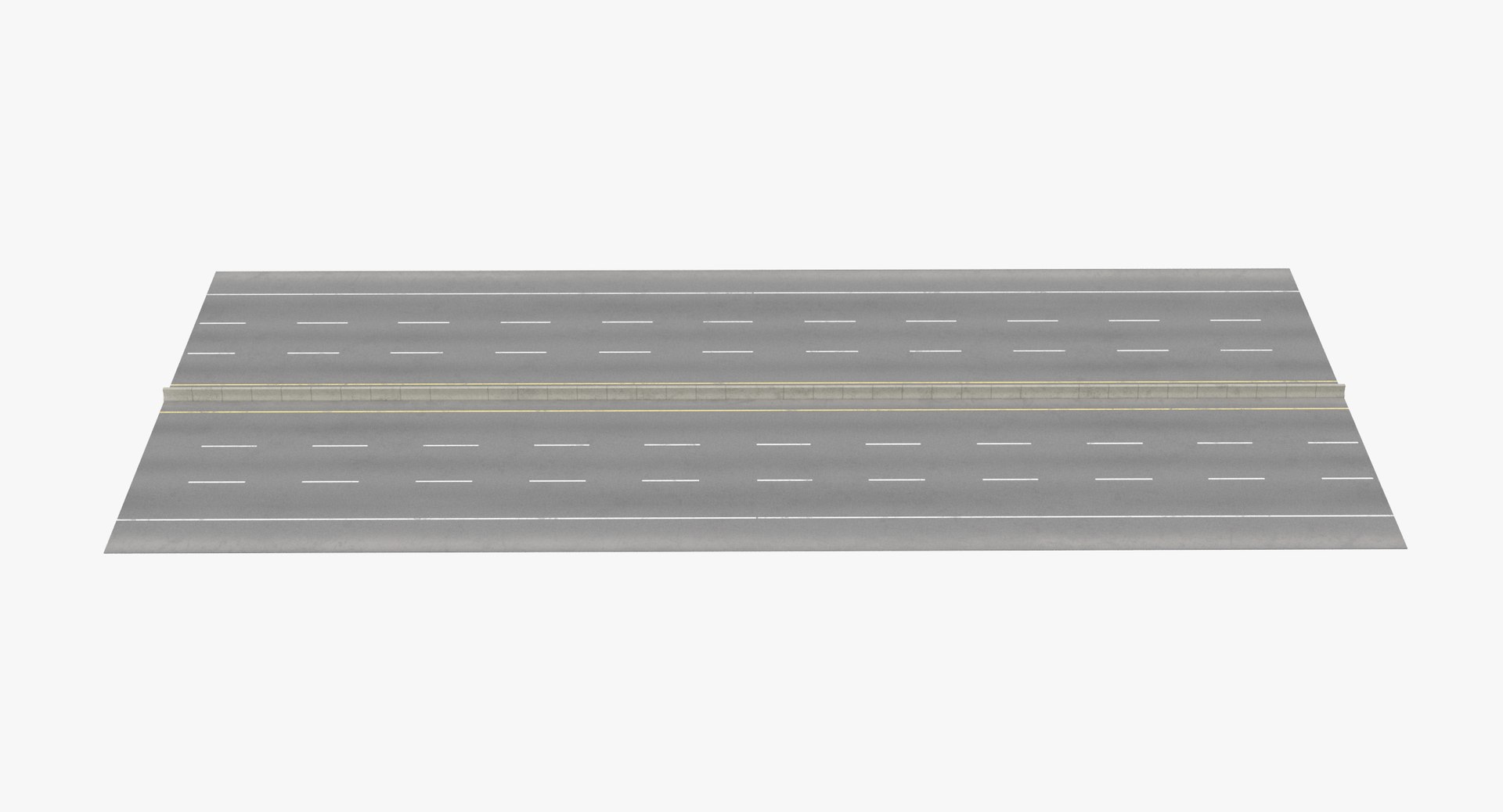 3d 6 Lane Highway Straight