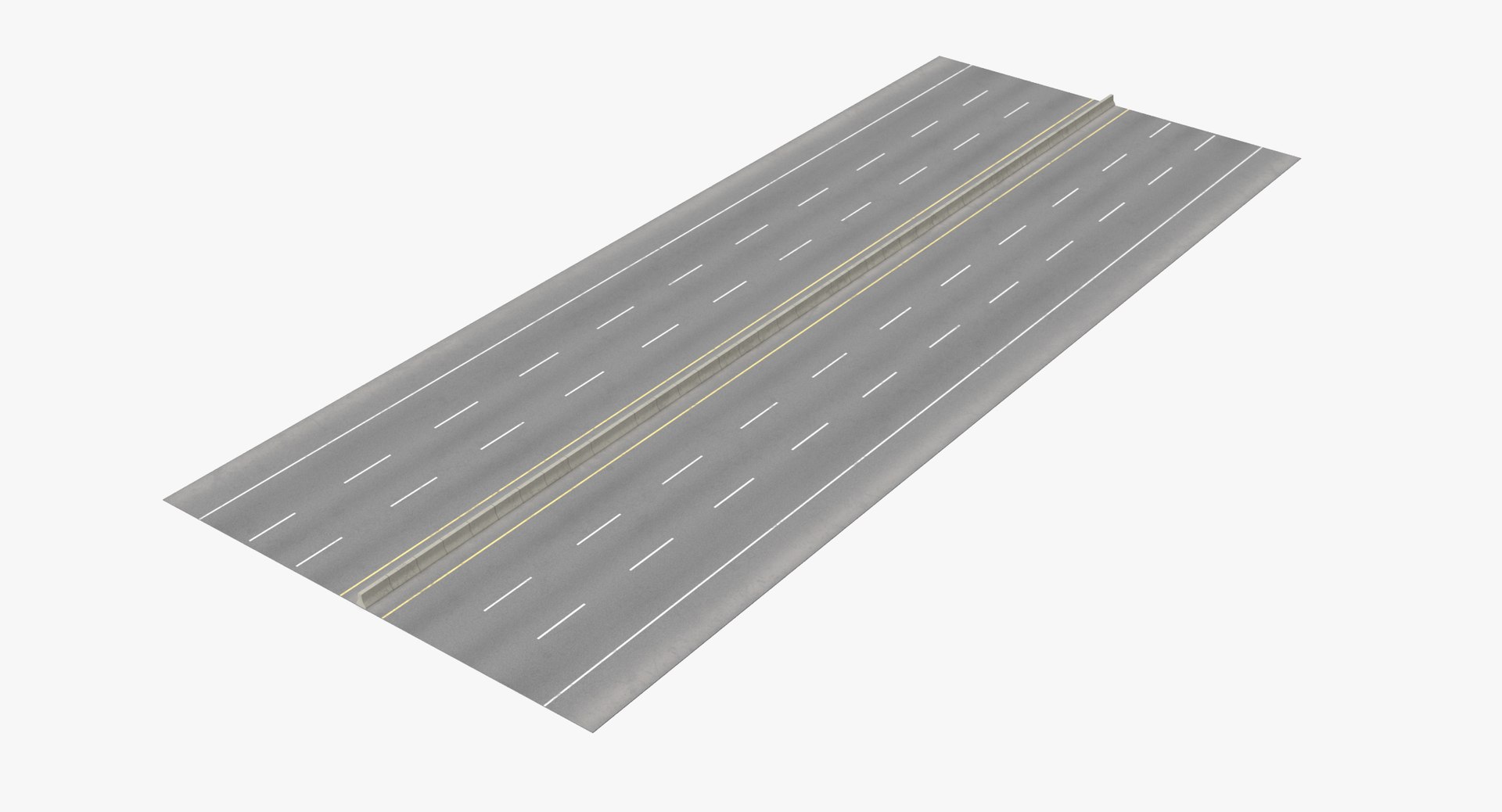 3d 6 Lane Highway Straight