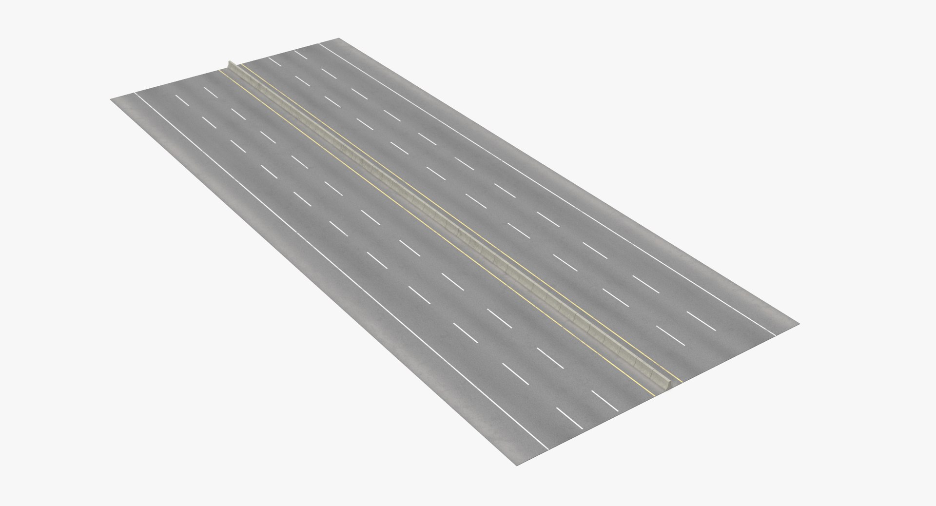 3d 6 Lane Highway Straight