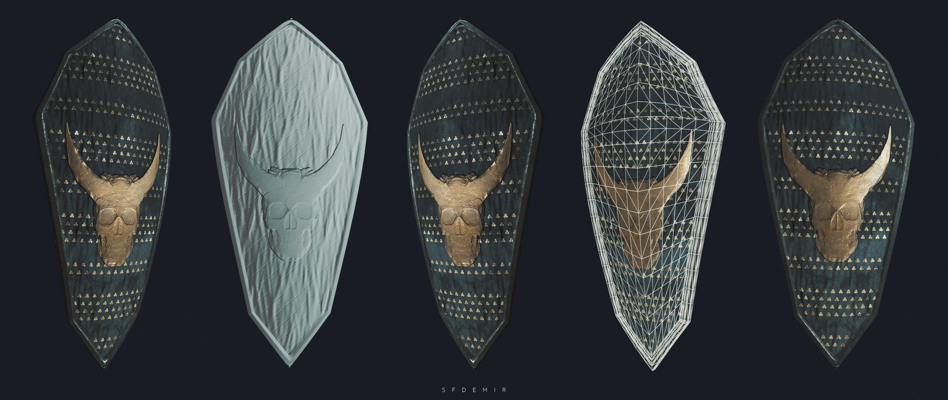 3D Model Skeleton Shield - TurboSquid 1751030