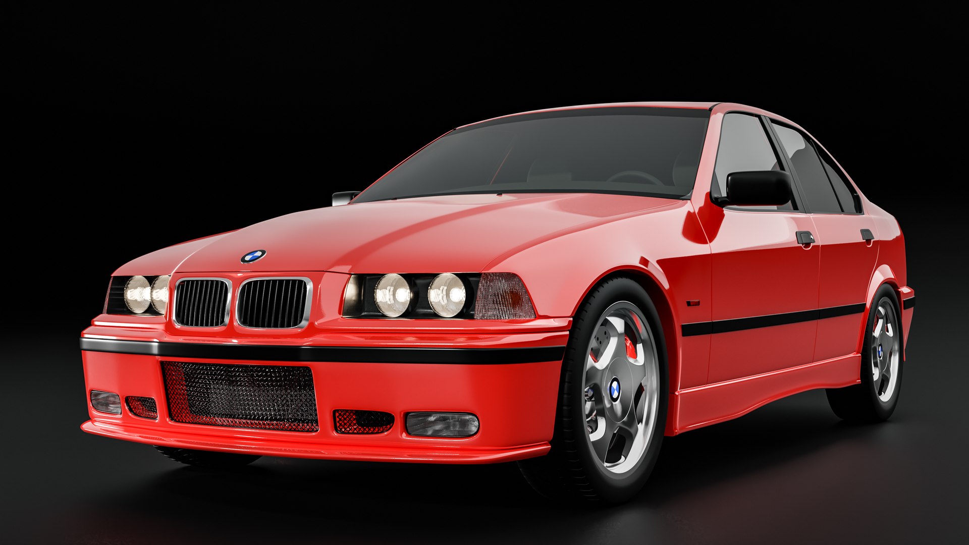 BMW e36 Sedan - High Quality 3D Model 3D model - TurboSquid 2159095