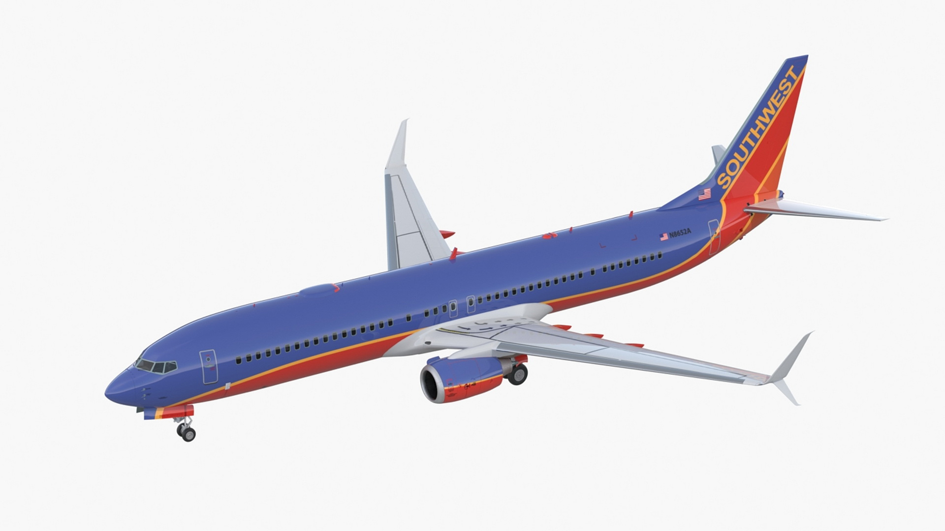 Southwest Airlines Boeing 737-900 With Cabin And Doors 3D Model ...
