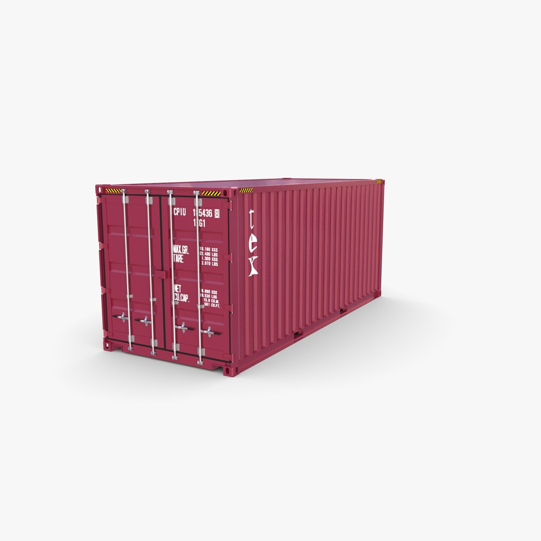 3D Model 20ft Shipping Container Tex V1 - TurboSquid 1774085