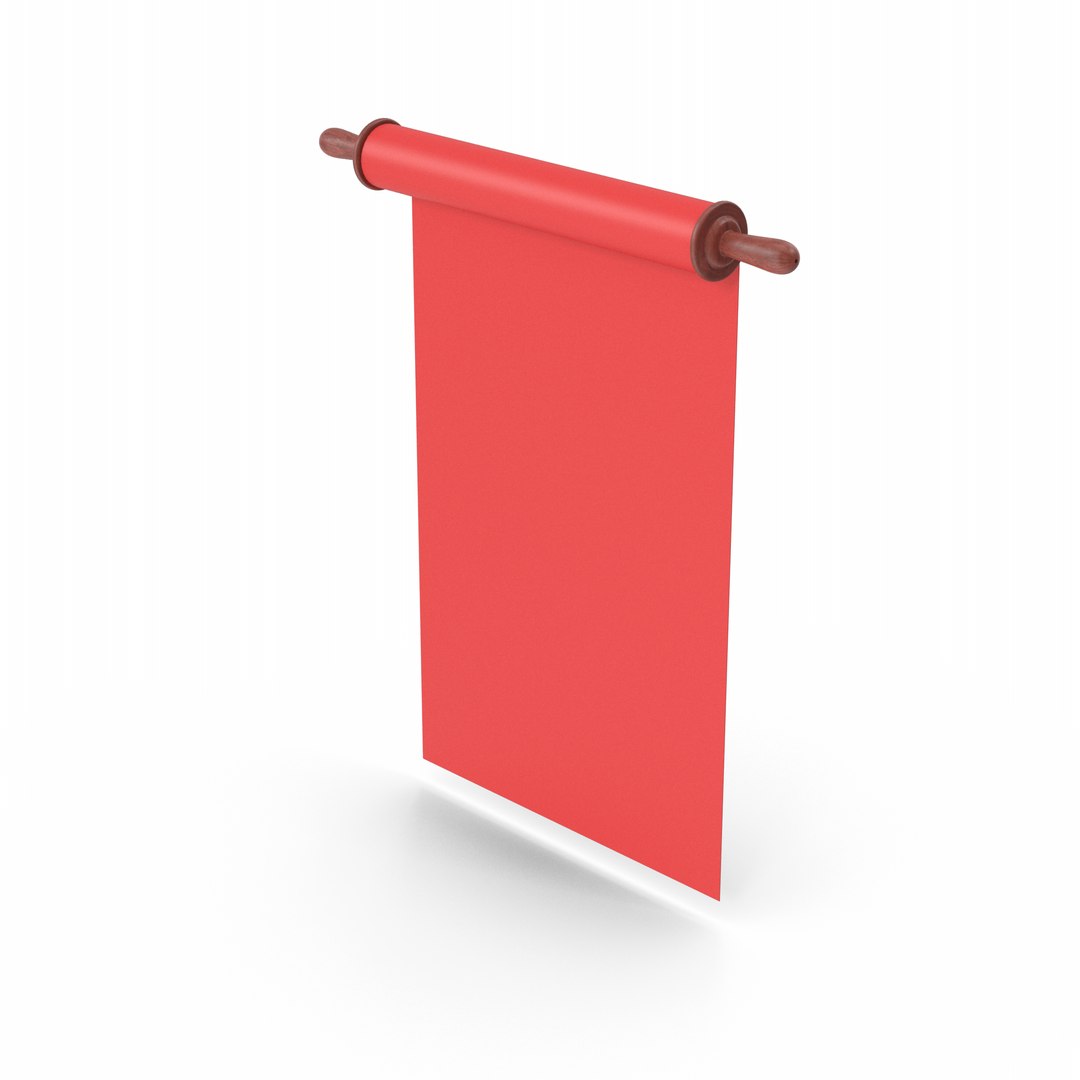 Red Scroll Paper Model - TurboSquid 2046145