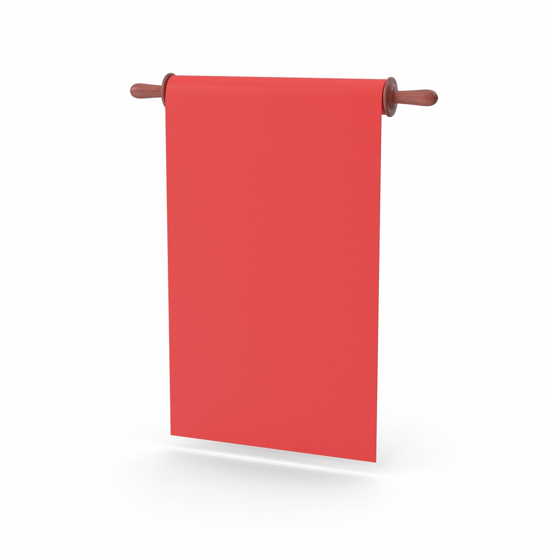 Red Scroll Paper Model - TurboSquid 2046145