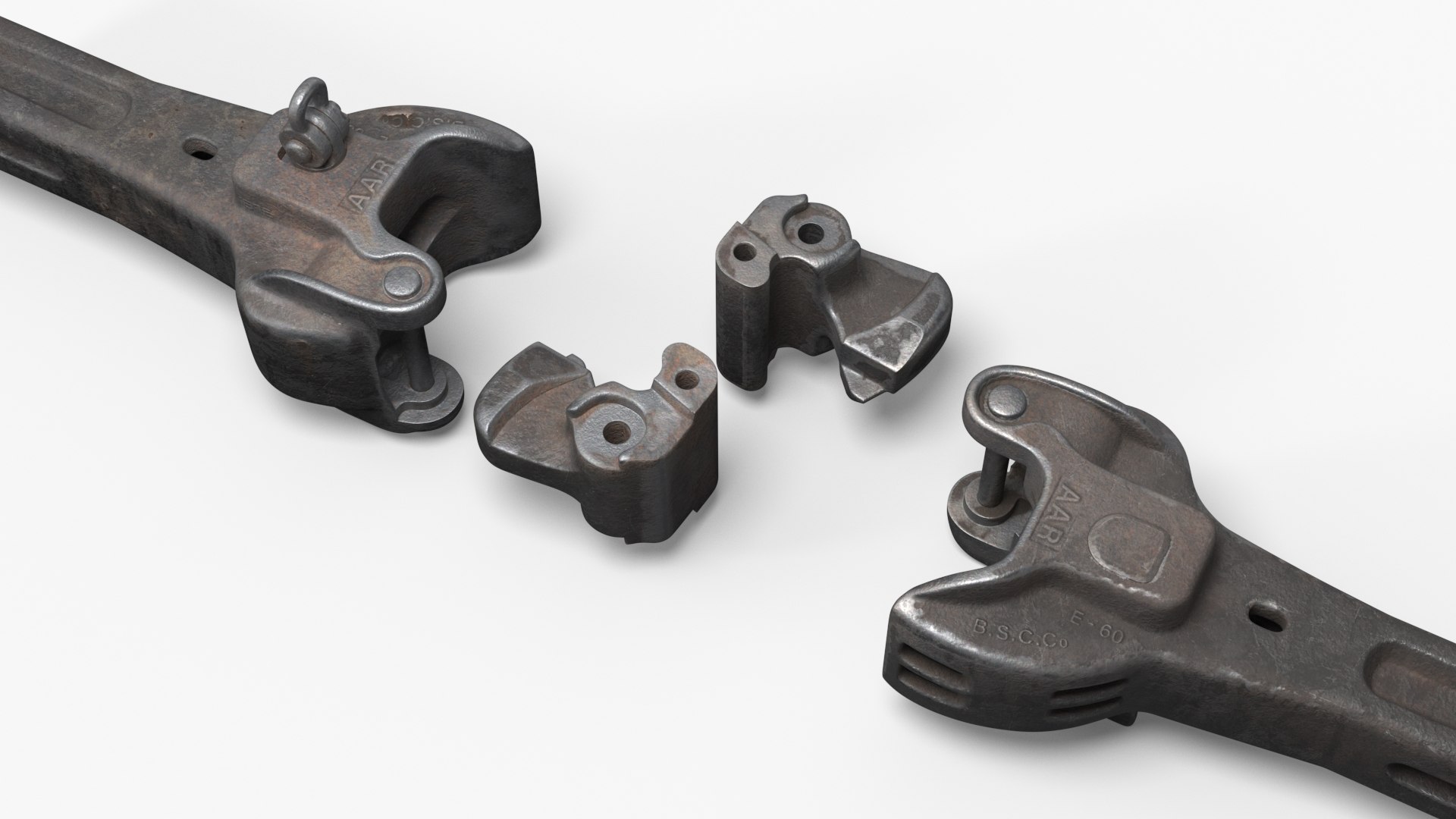 Railway Coupling Used 3D Model - TurboSquid 2307885