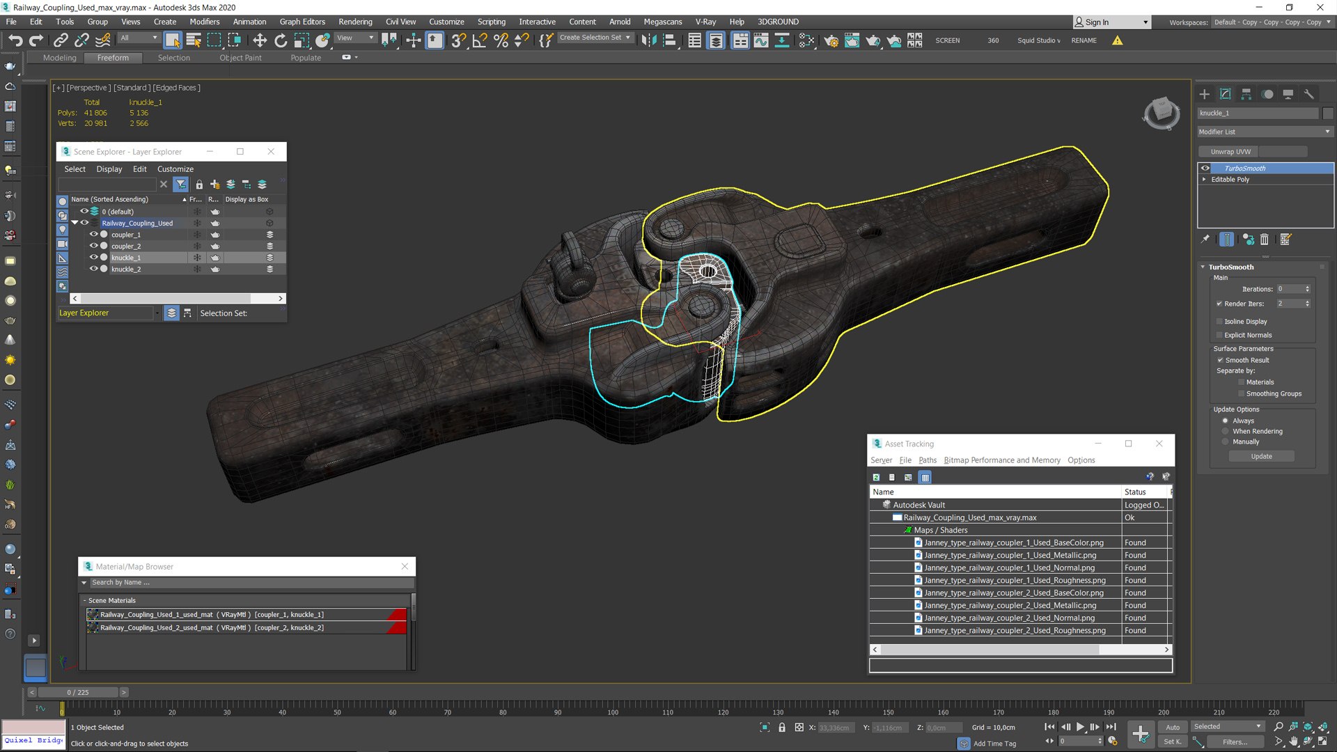 Railway Coupling Used 3D Model - TurboSquid 2307885
