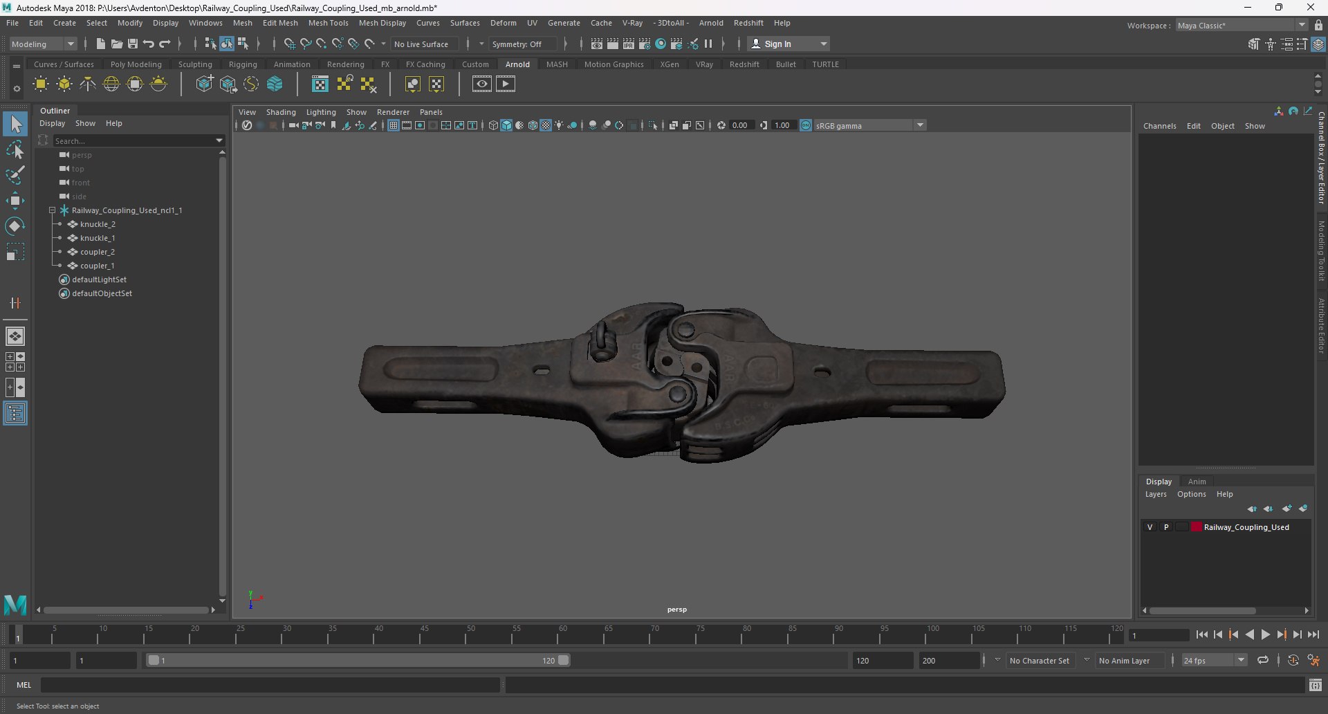 Railway Coupling Used 3D Model - TurboSquid 2307885