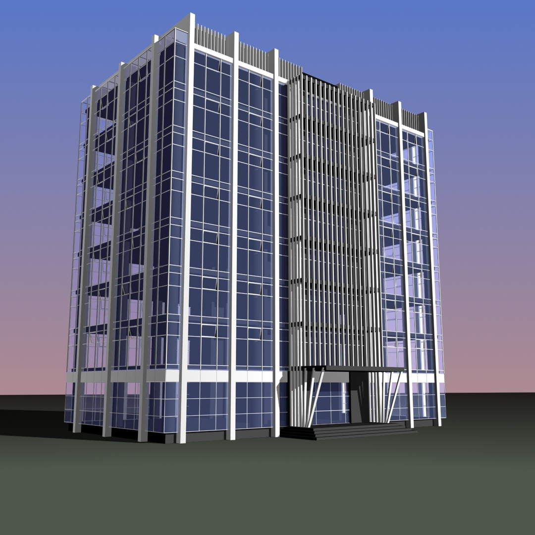 3d 3ds modern office building