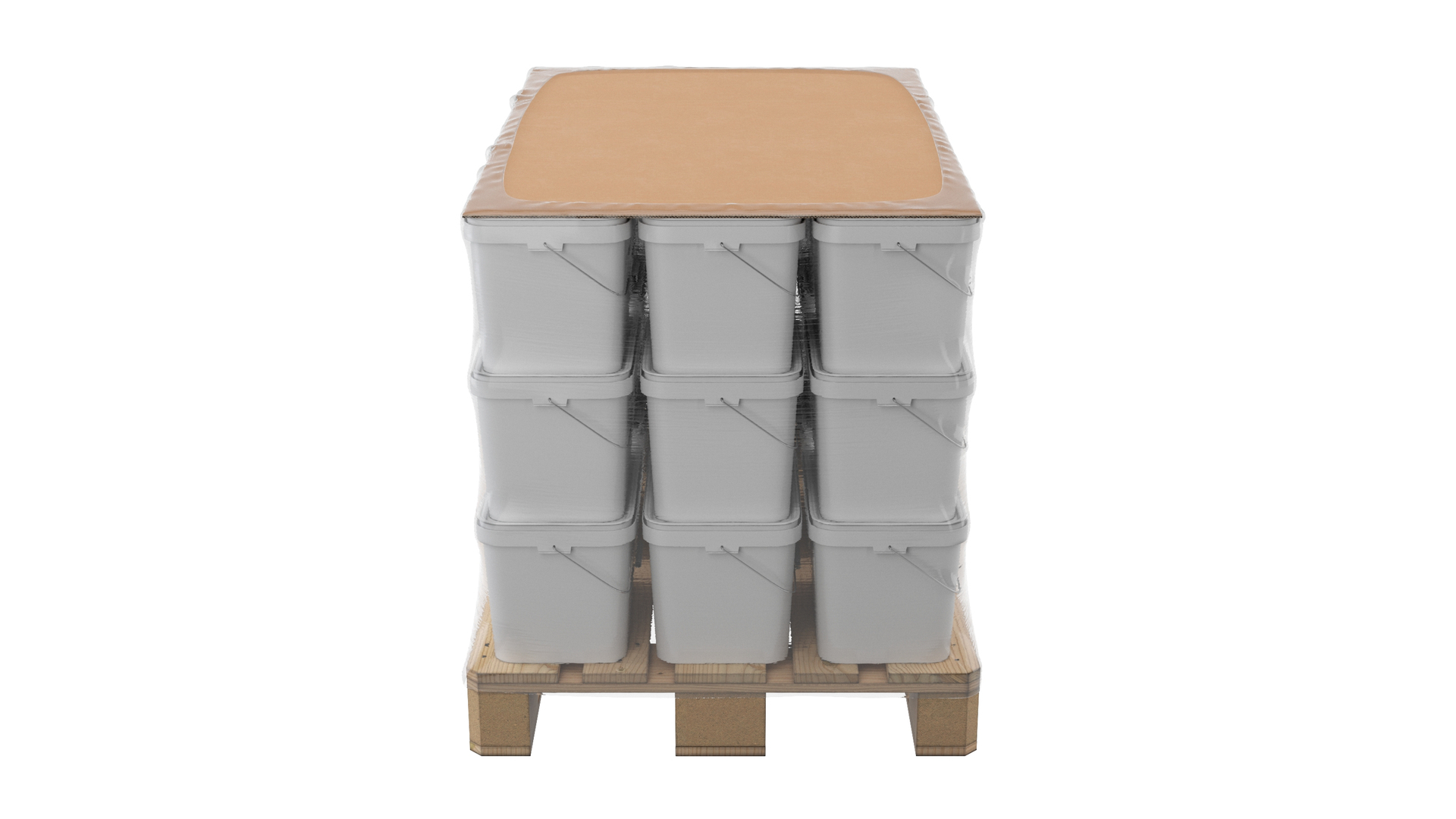 Wrapped Pallet With Buckets 3D model - TurboSquid 2040764