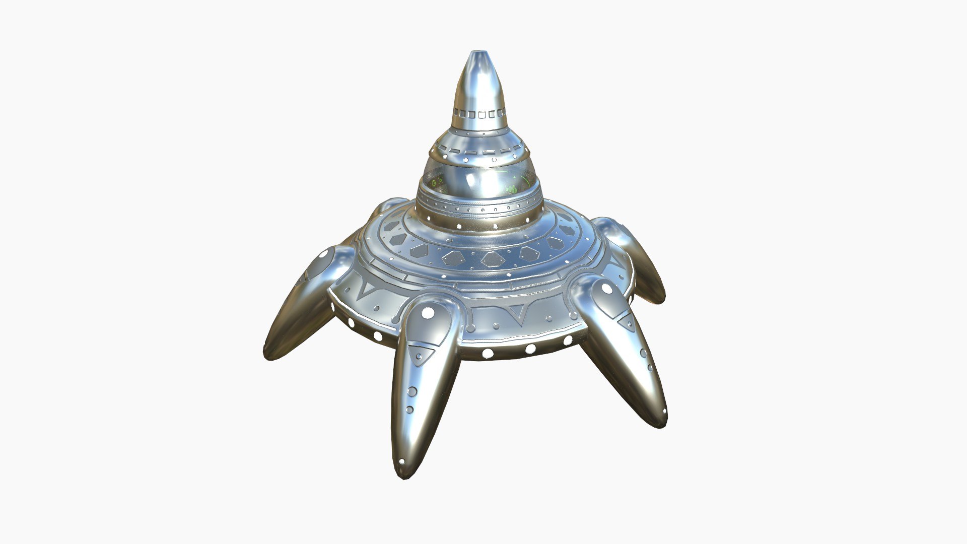 Alien Spaceship UFO G02 Aluminum - Sci Fi Spacecraft Design 3D Model ...