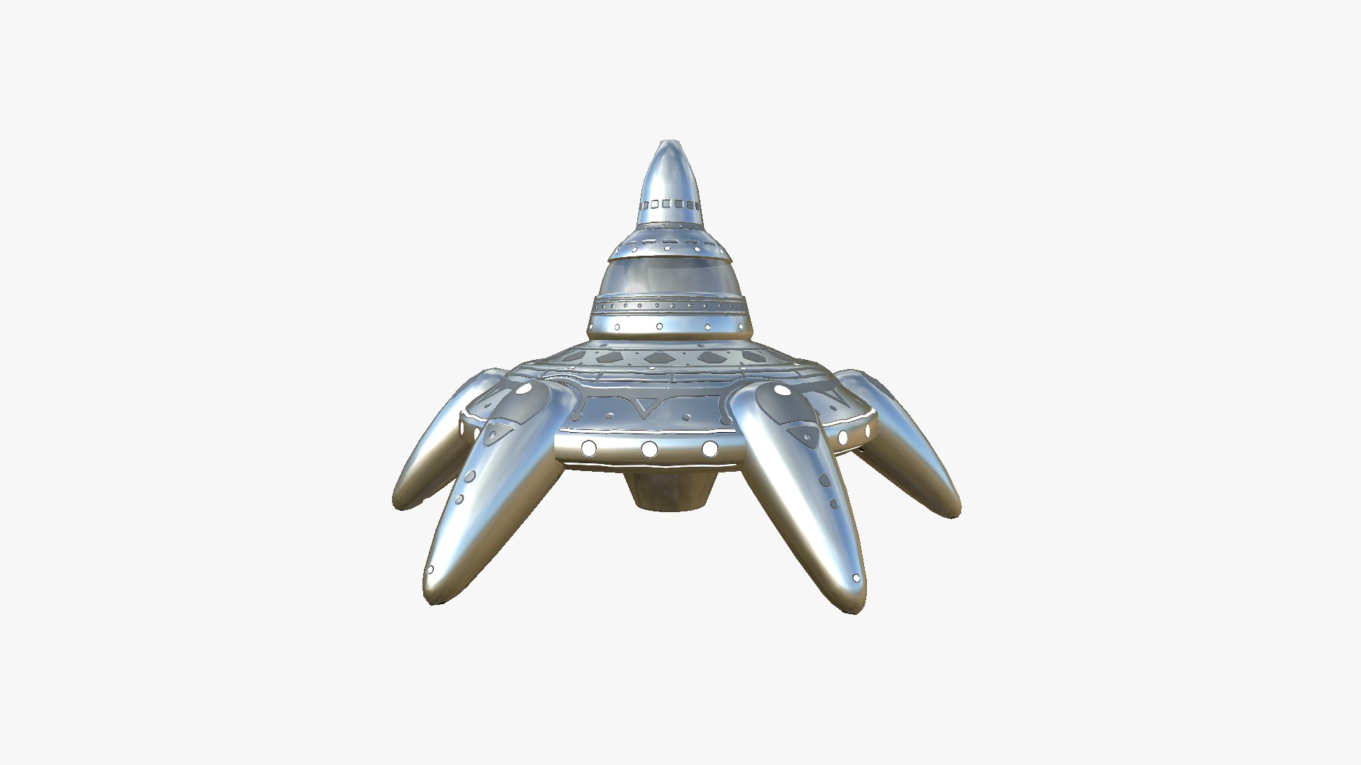 Alien Spaceship UFO G02 Aluminum - Sci Fi Spacecraft Design 3D Model ...
