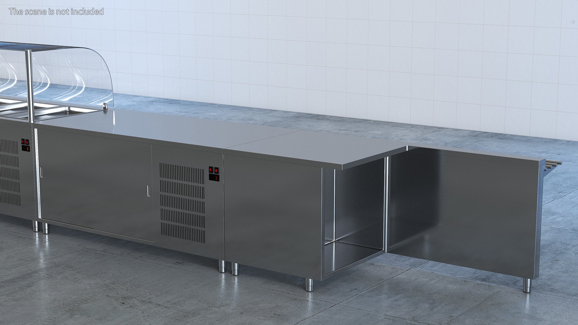 3D Stainless Steel Self Service Line - TurboSquid 2059211