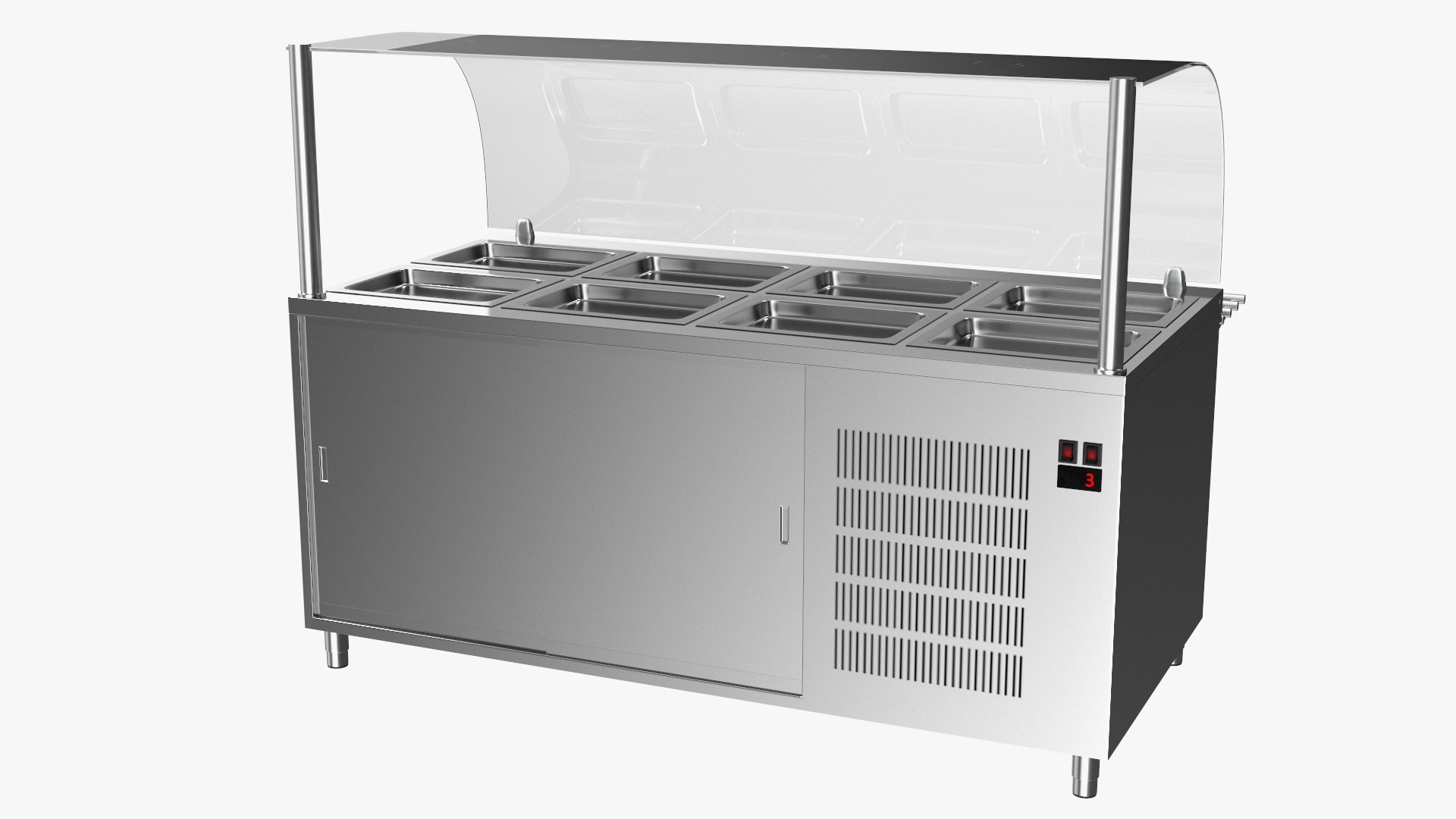 3D Stainless Steel Self Service Line - TurboSquid 2059211