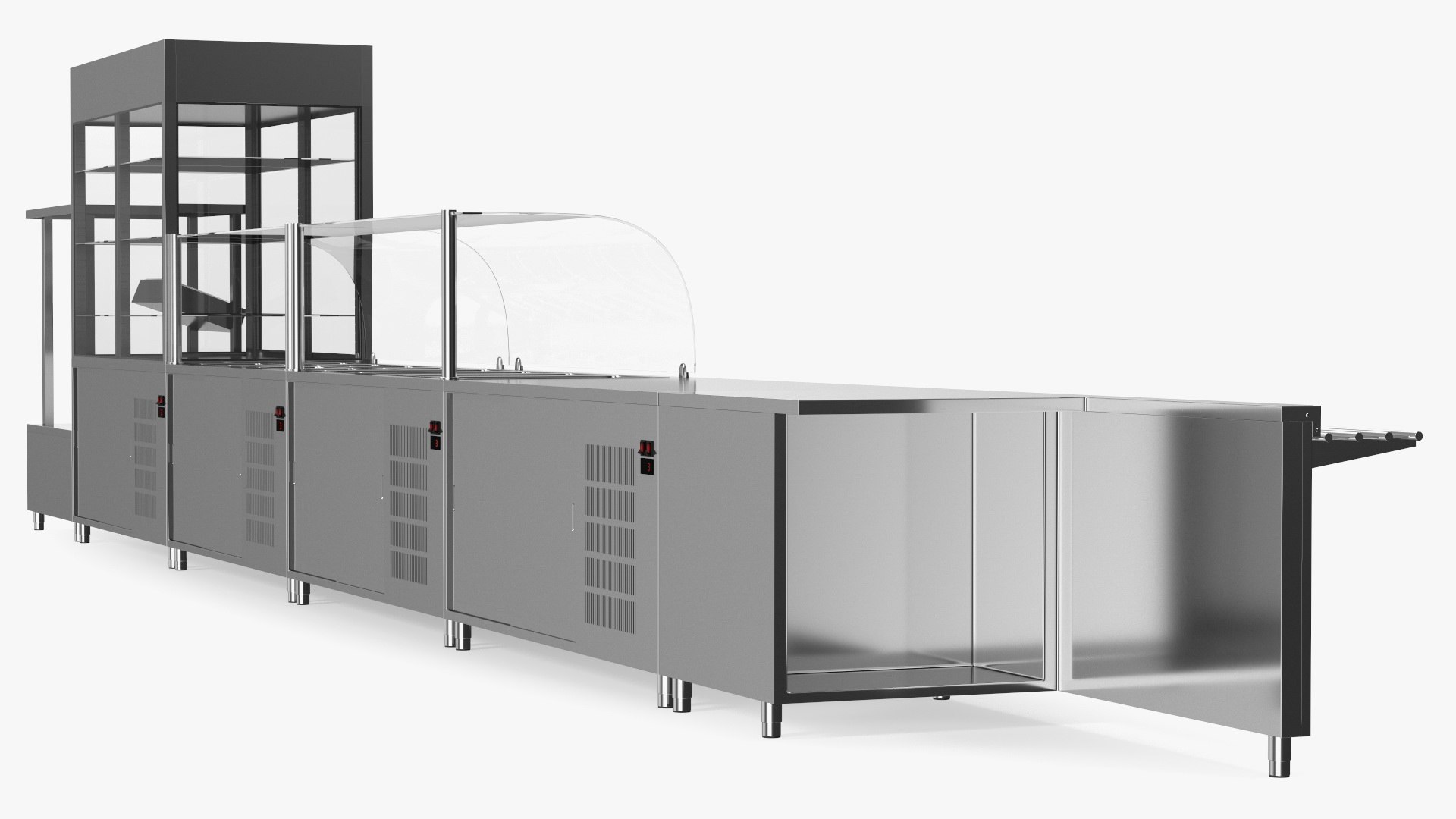 3D Stainless Steel Self Service Line - TurboSquid 2059211