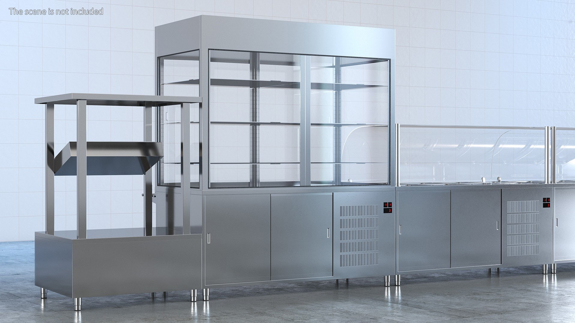 3D Stainless Steel Self Service Line - TurboSquid 2059211