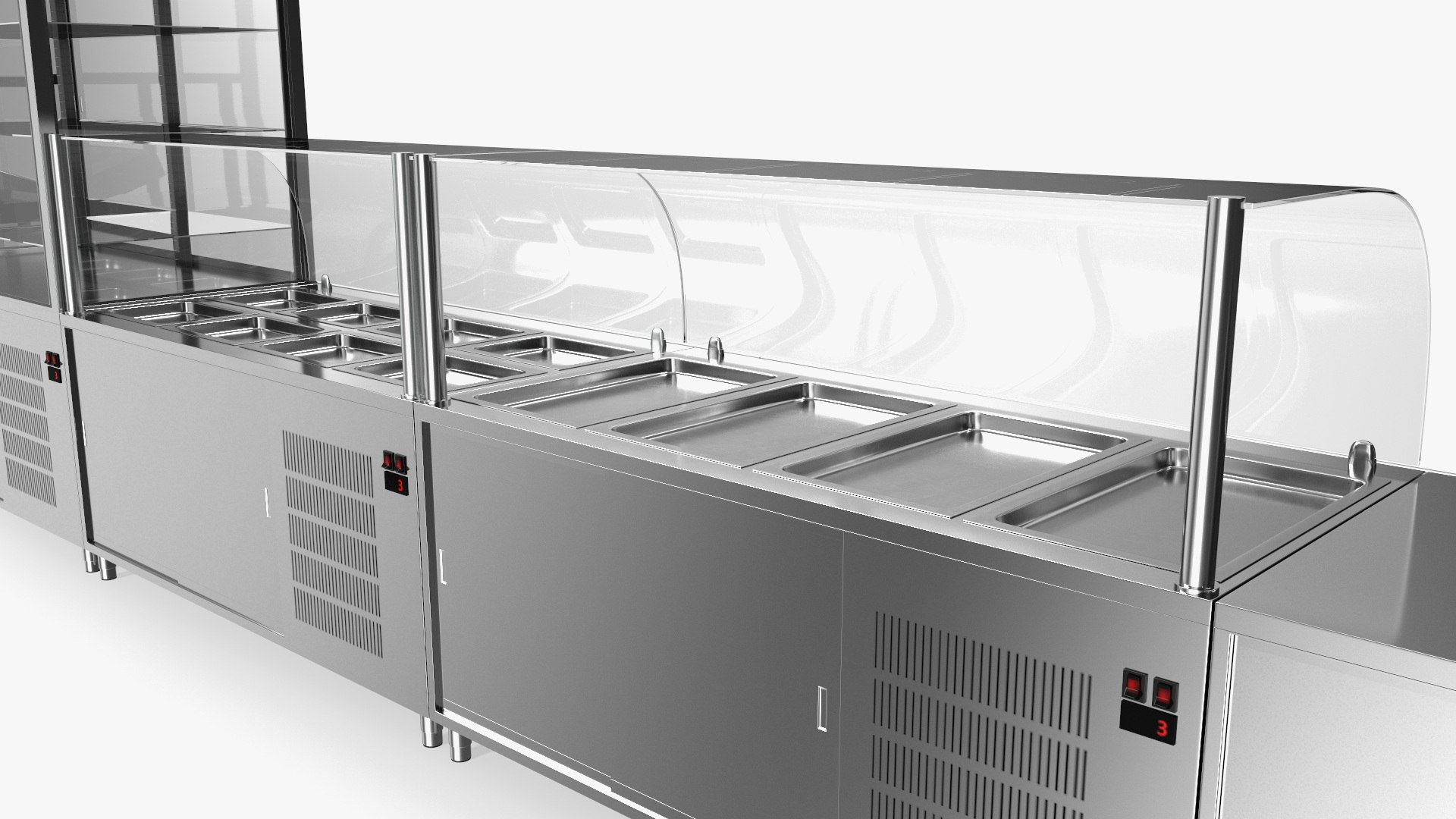 3D Stainless Steel Self Service Line - TurboSquid 2059211