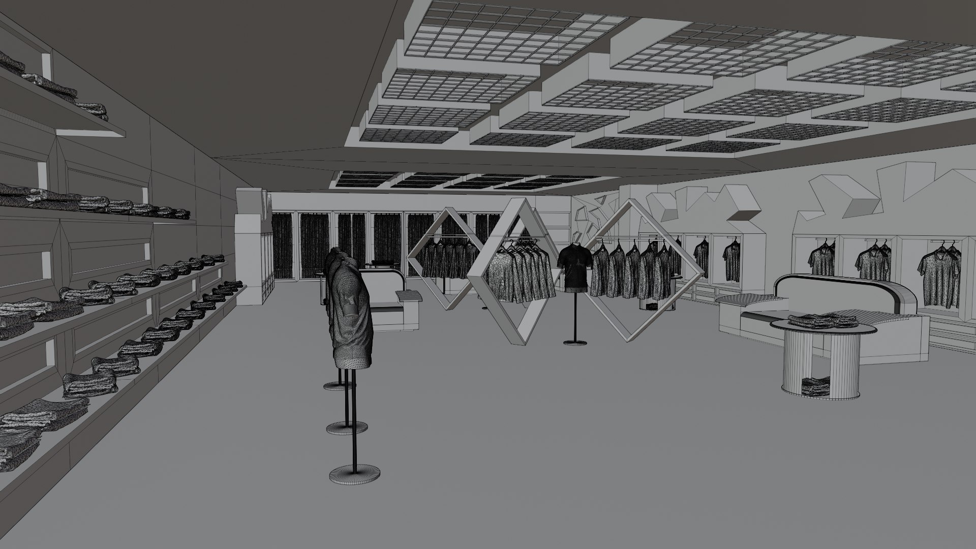 3D Model Clothing Store Interior - TurboSquid 2157410