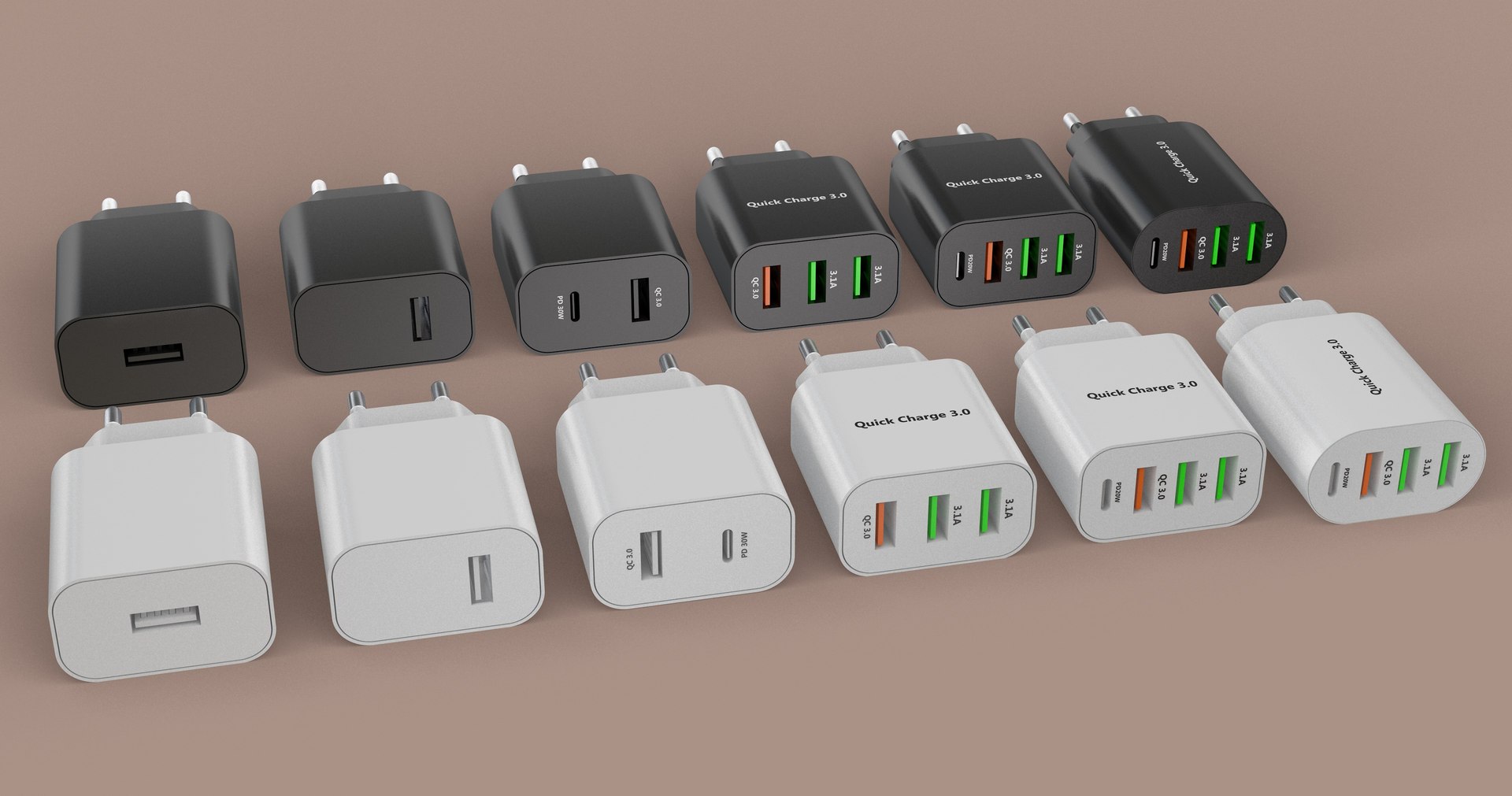 Phone Chargers Collection C4d 3D Model - TurboSquid 2319634