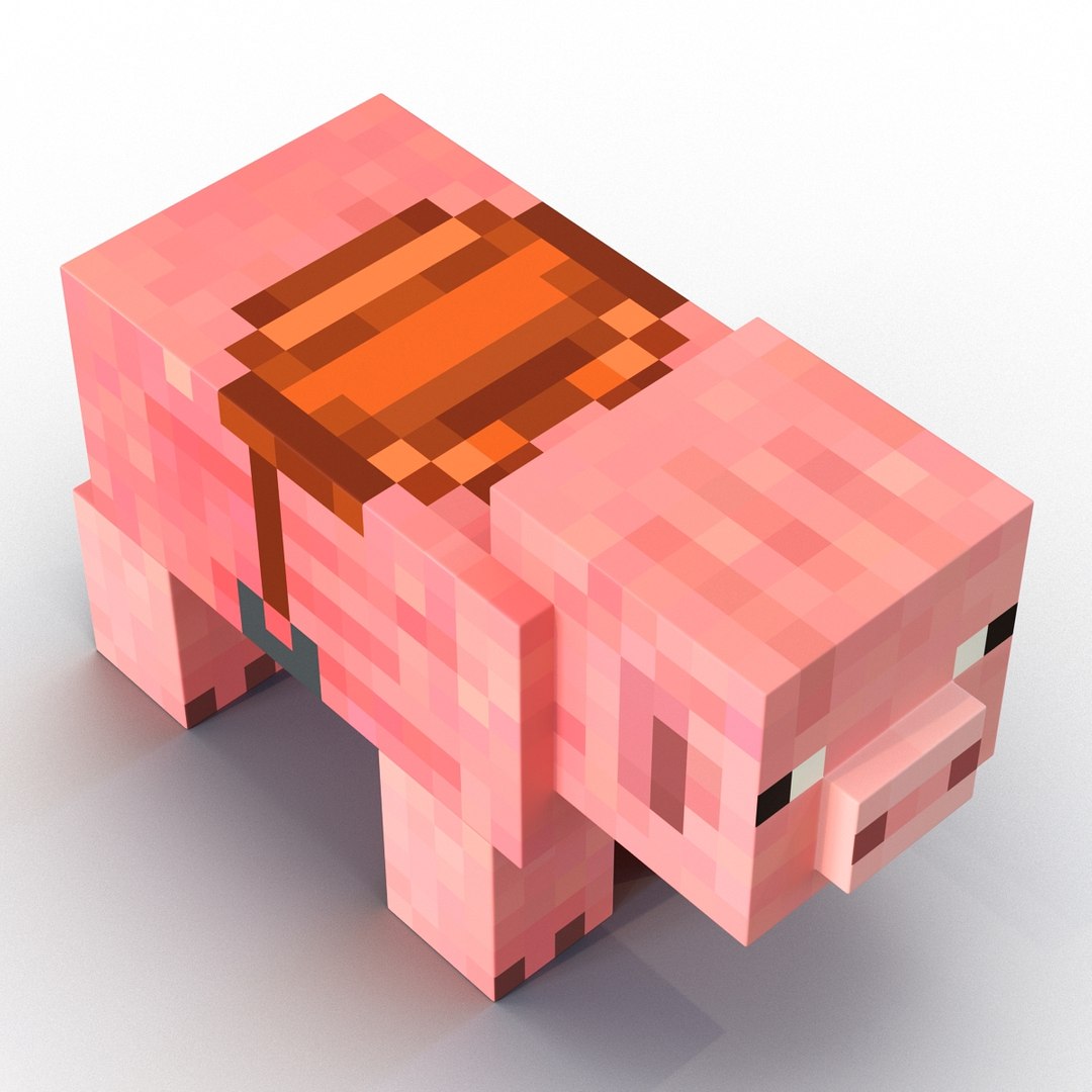 minecraft pig saddle rigged 3d max