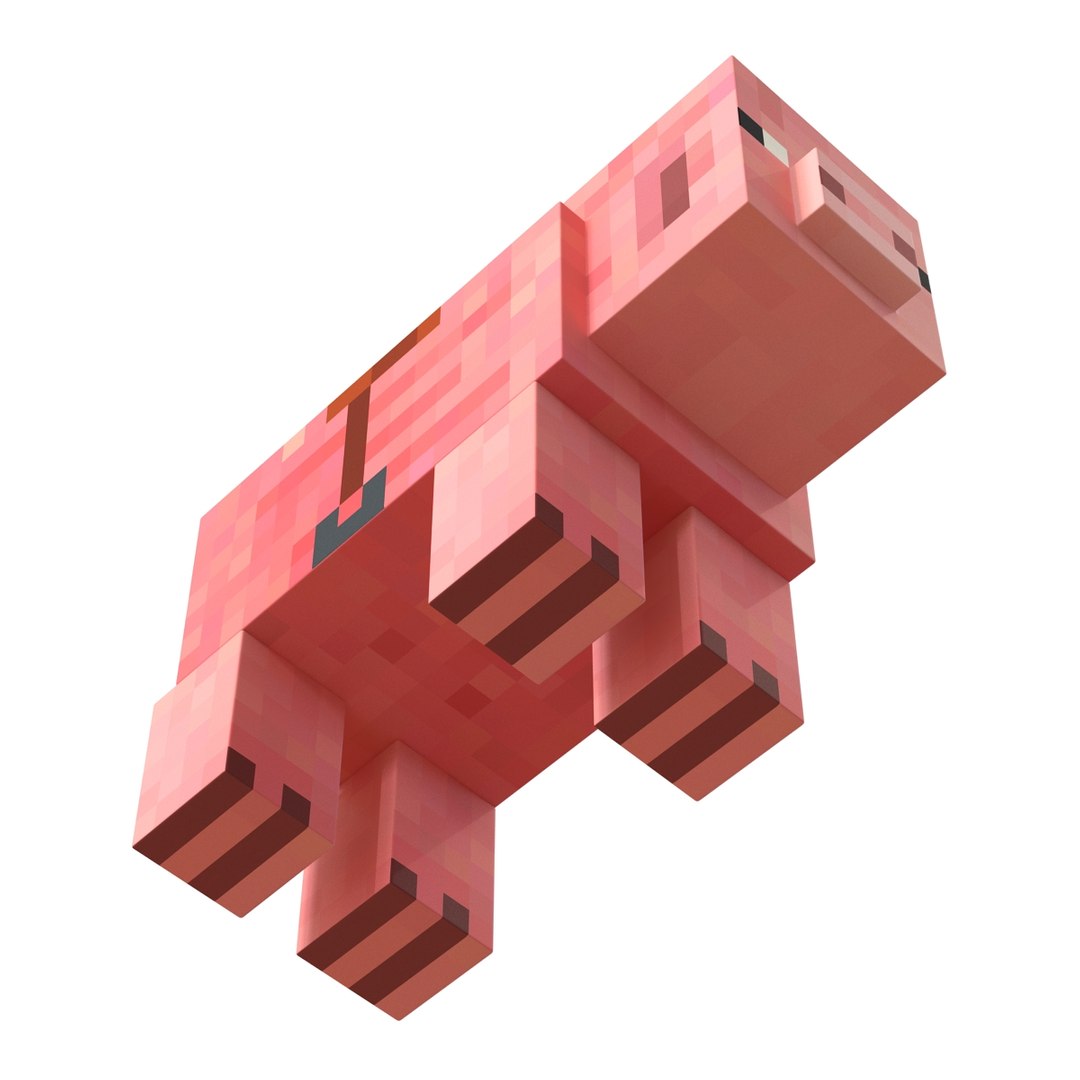 minecraft pig saddle rigged 3d max