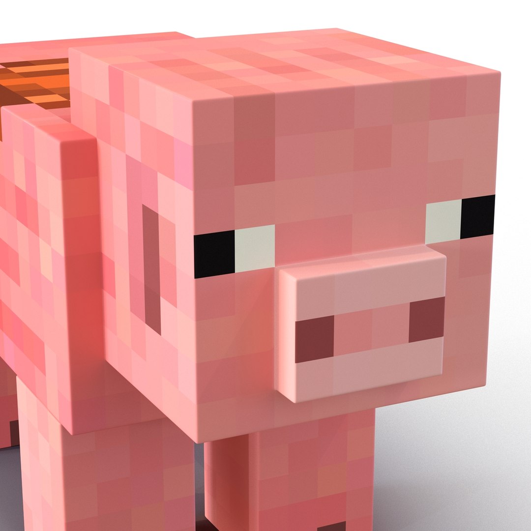 minecraft pig saddle rigged 3d max
