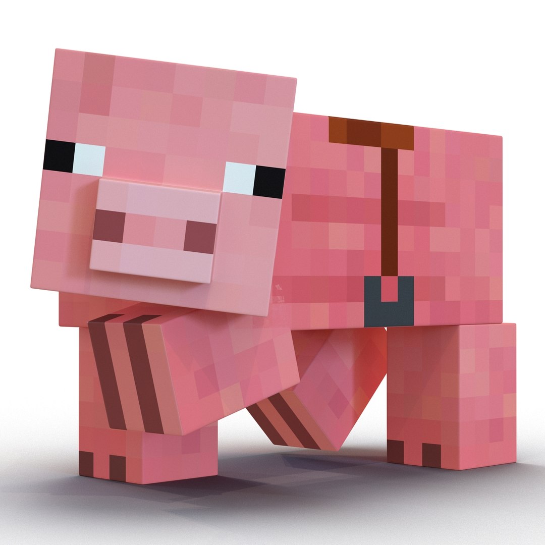 Minecraft Pig Saddle Rigged 3d Max