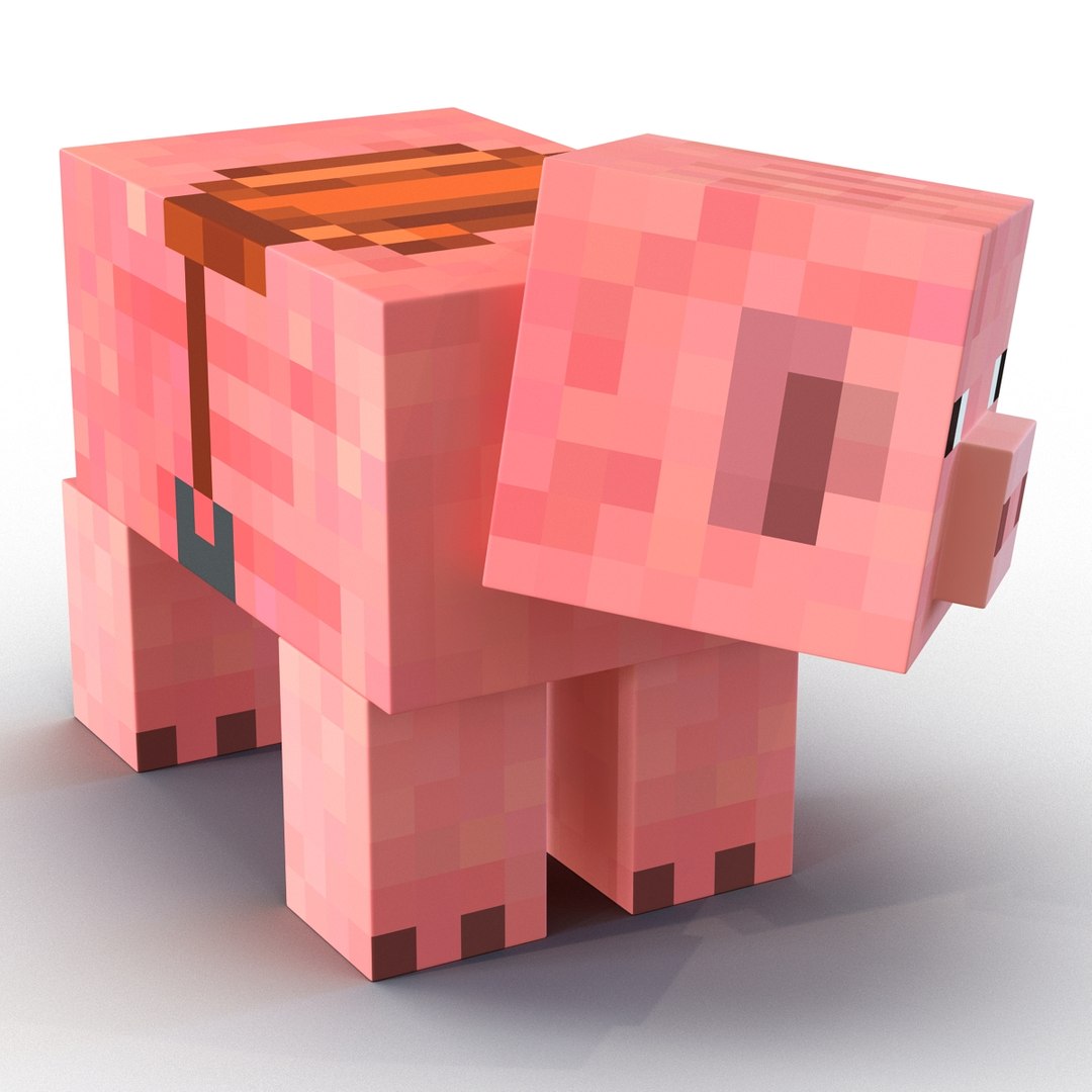 Minecraft Pig Saddle Rigged 3d Max