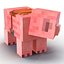 Minecraft Pig Saddle Rigged 3d Max