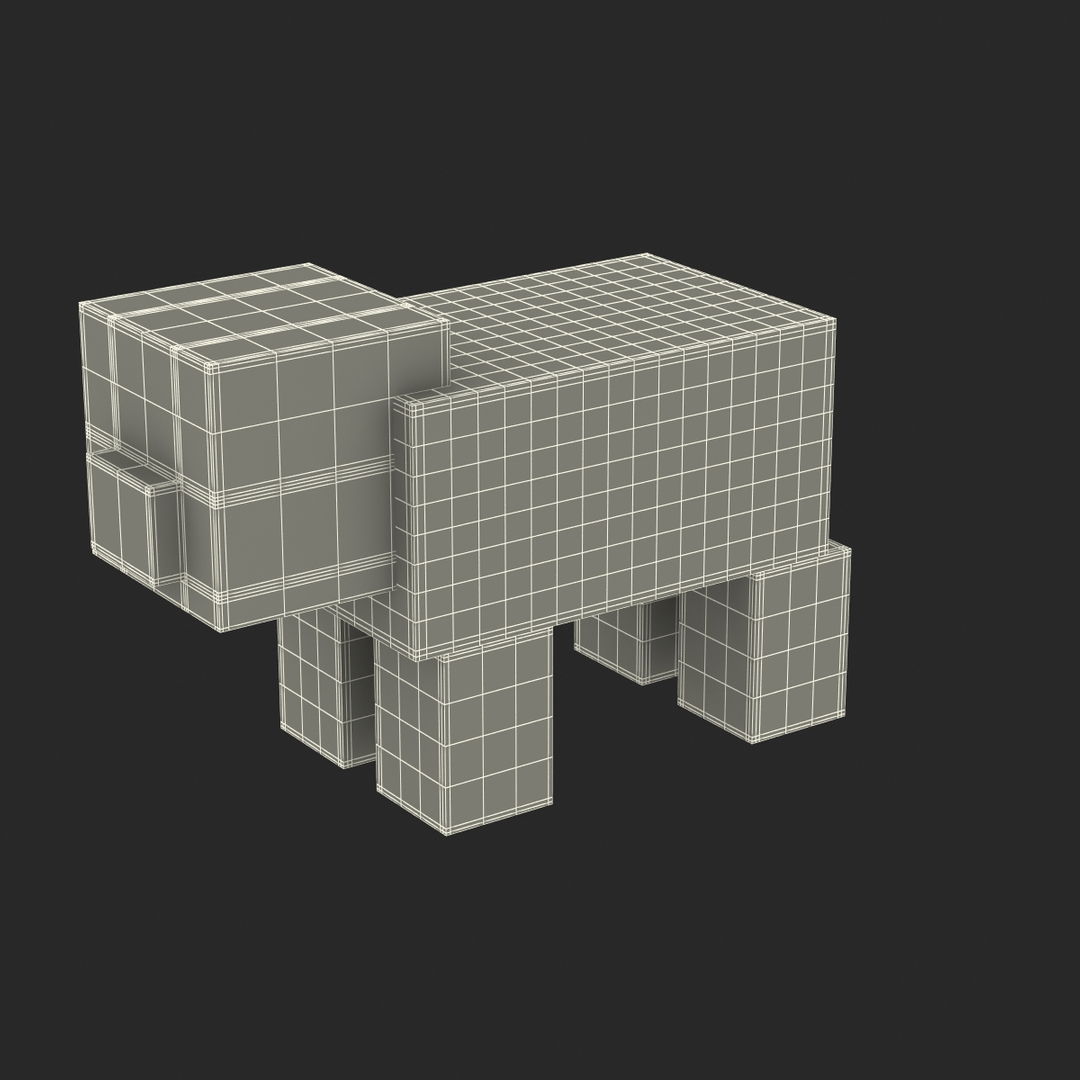 Minecraft Pig Saddle Rigged 3d Max